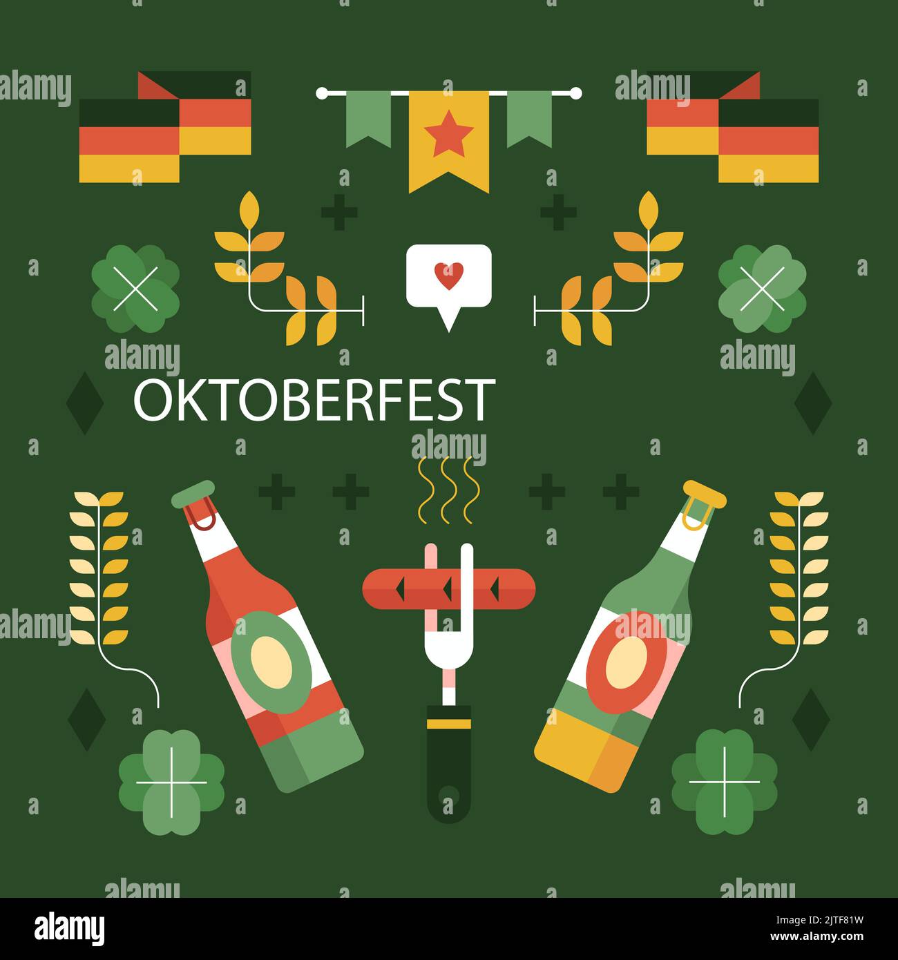 Flat illustration for oktoberfest celebration Vector illustration Stock ...