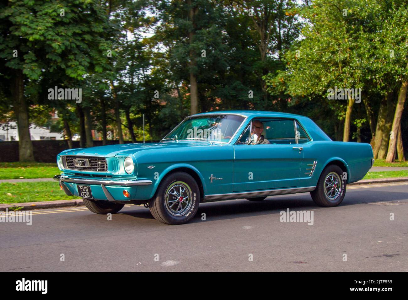 1966 Blue FORD MUSTANG 4700cc Petrol pony car; Cars arriving at the ...