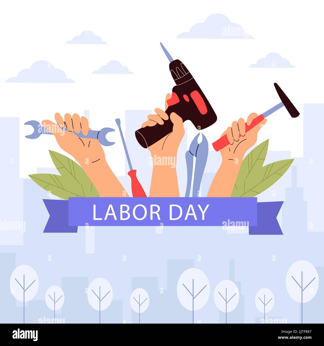 Flat labor day Vector illustration Stock Vector Image & Art - Alamy