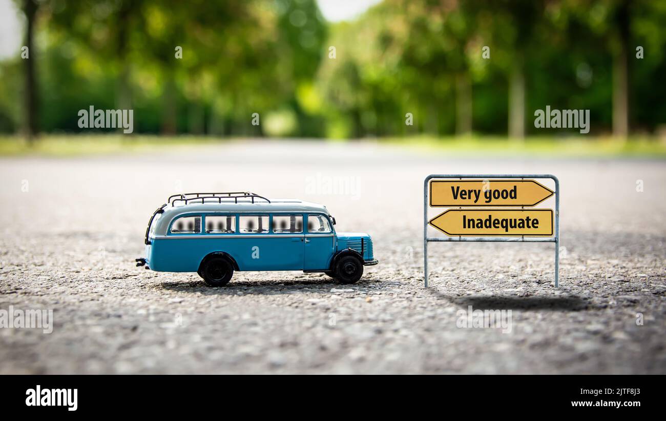 Street Sign the Direction Way to Very good versus Inadequate Stock ...