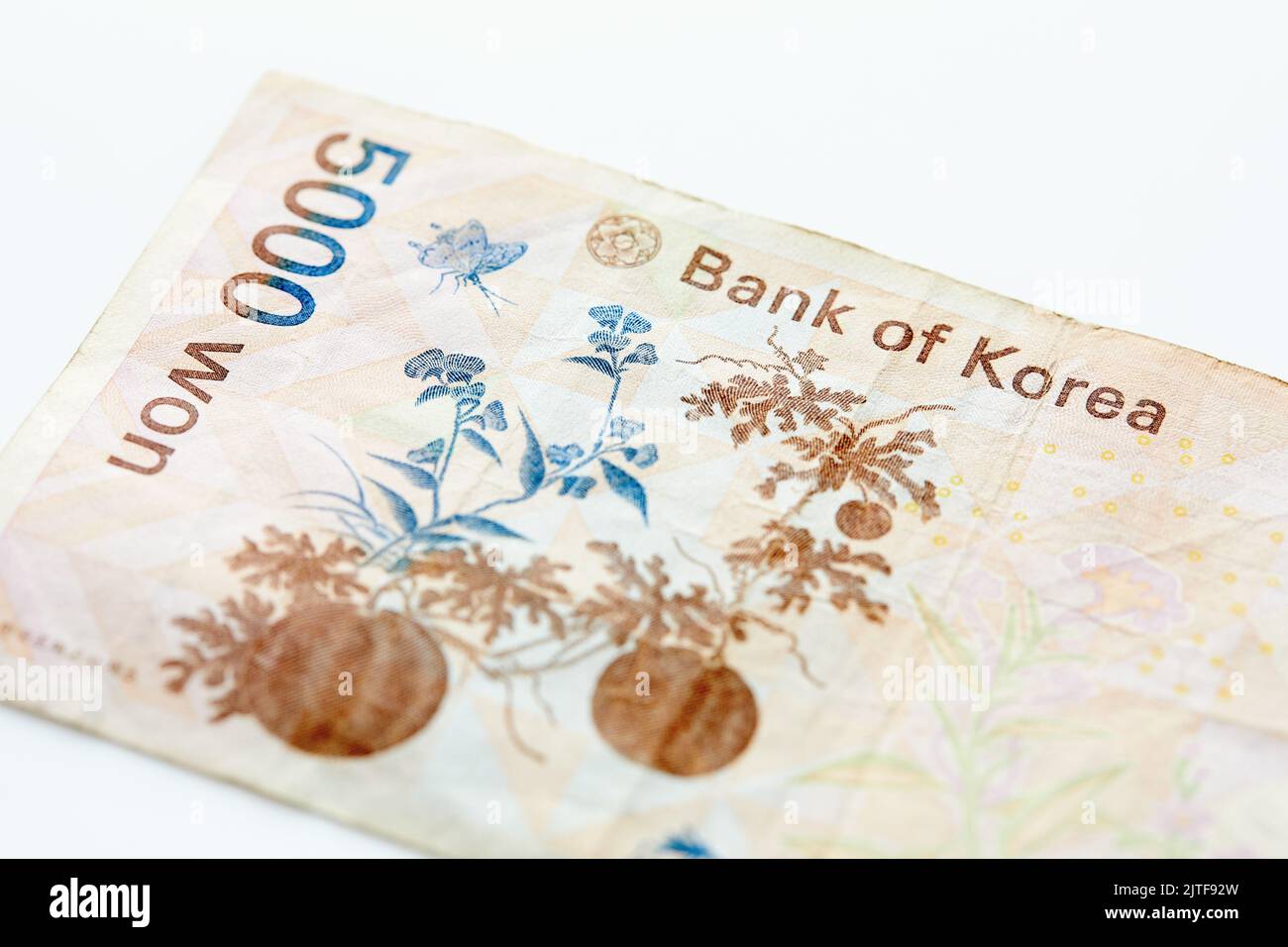 Studio shot of Korean Won banknote Stock Photo - Alamy