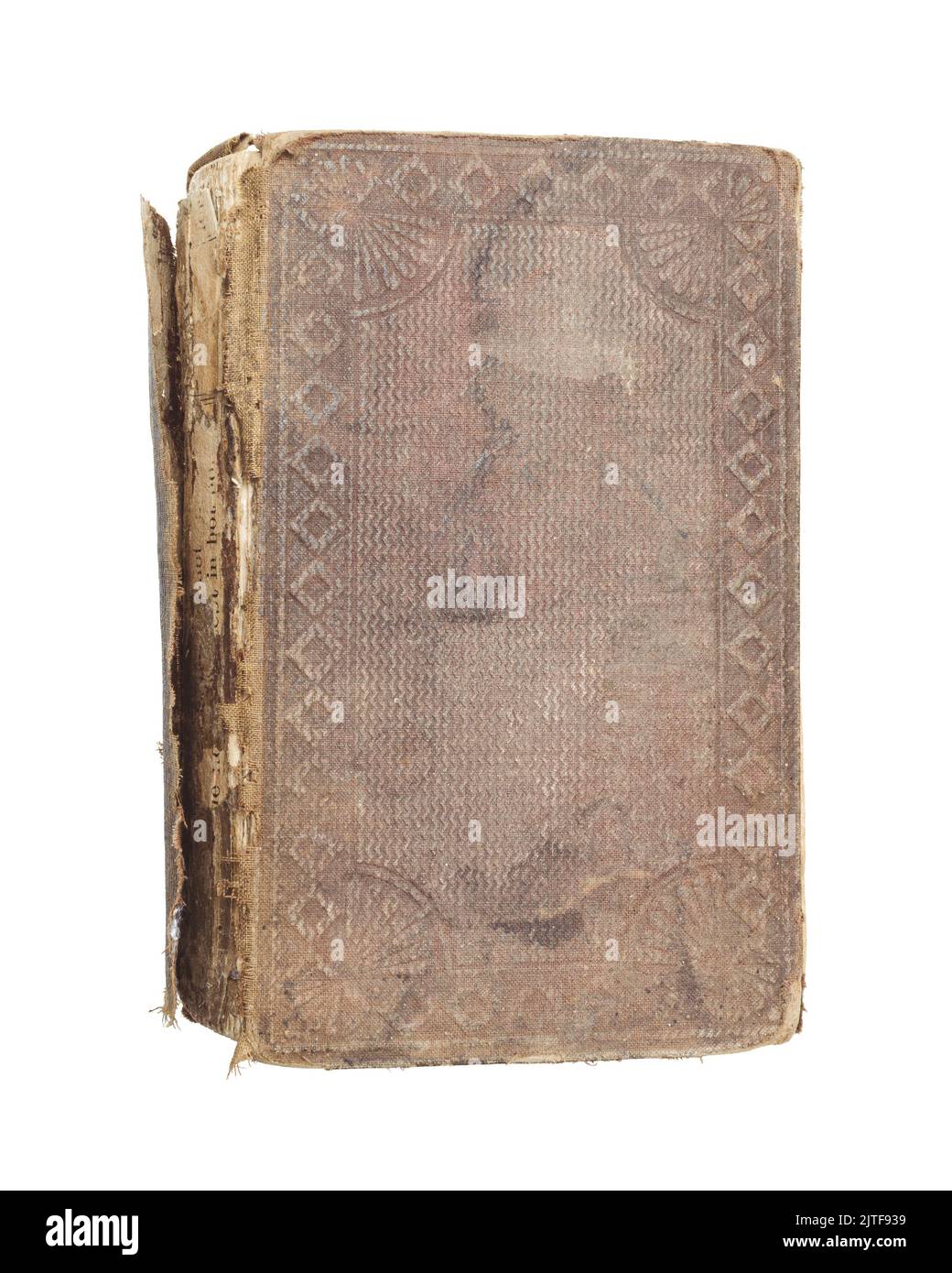Old and tattered book isolated on white Stock Photo - Alamy