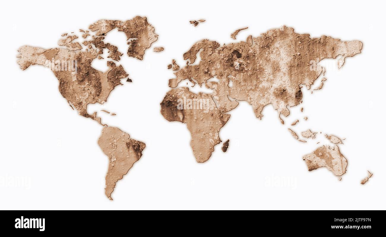World map on white background Stock Photo - Alamy