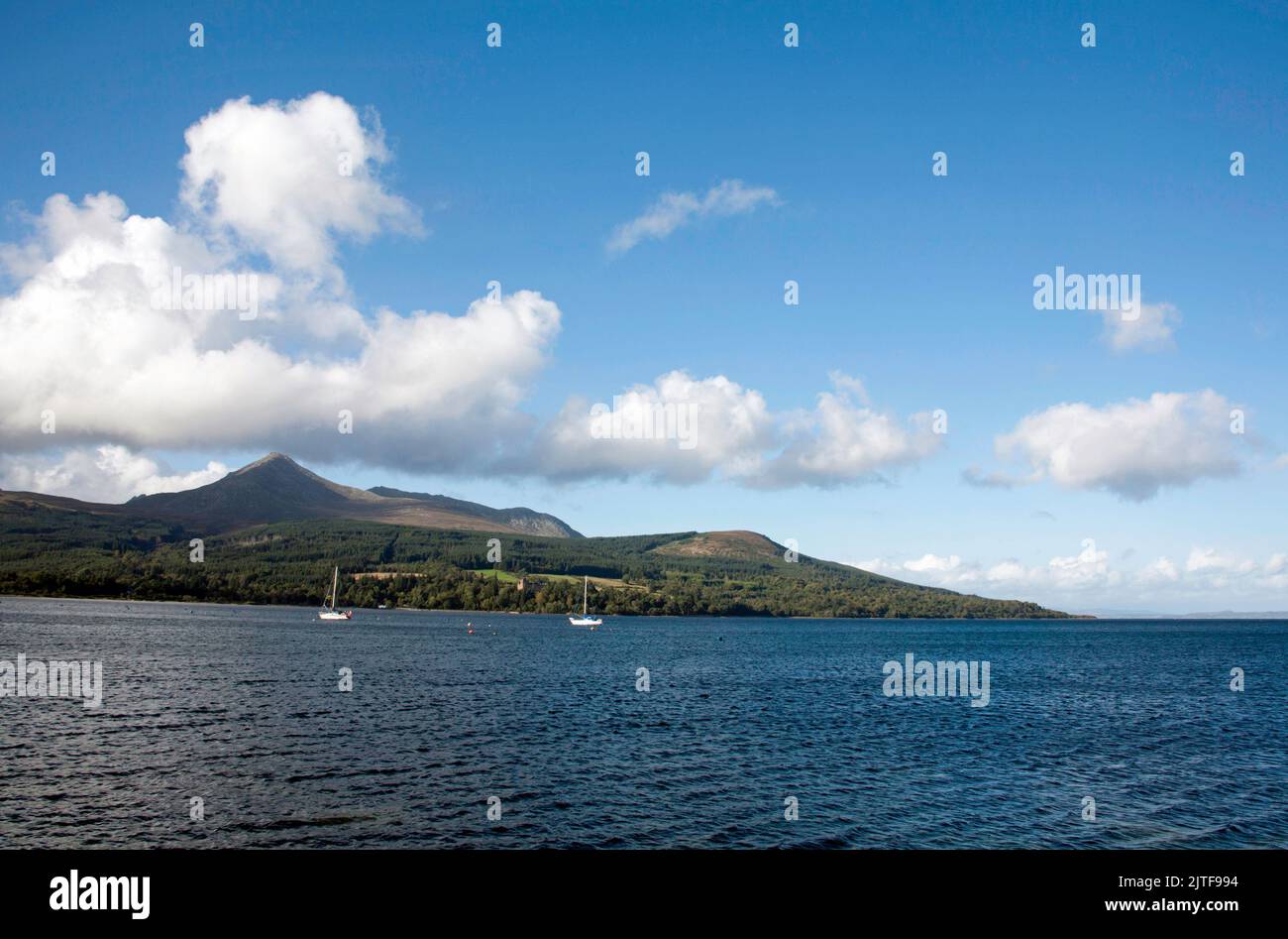Goat Fell Viewed Across Brodick Bay Brodick Castle Country Park From Brodick Seafront Brodick