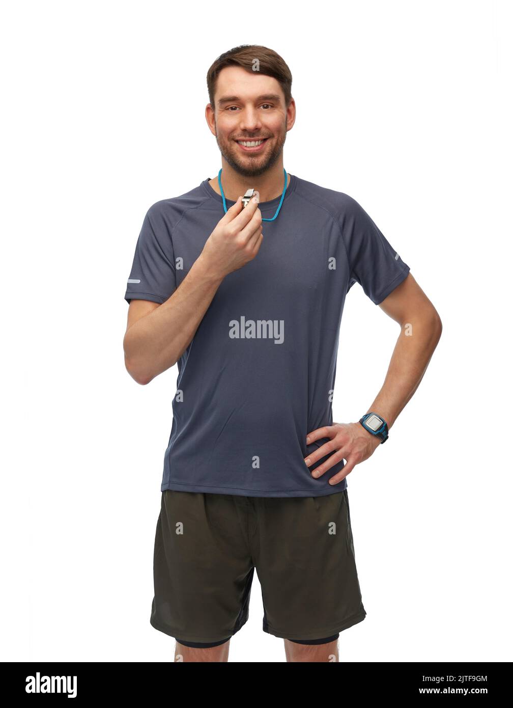Smiling male trainer referee hi-res stock photography and images - Alamy