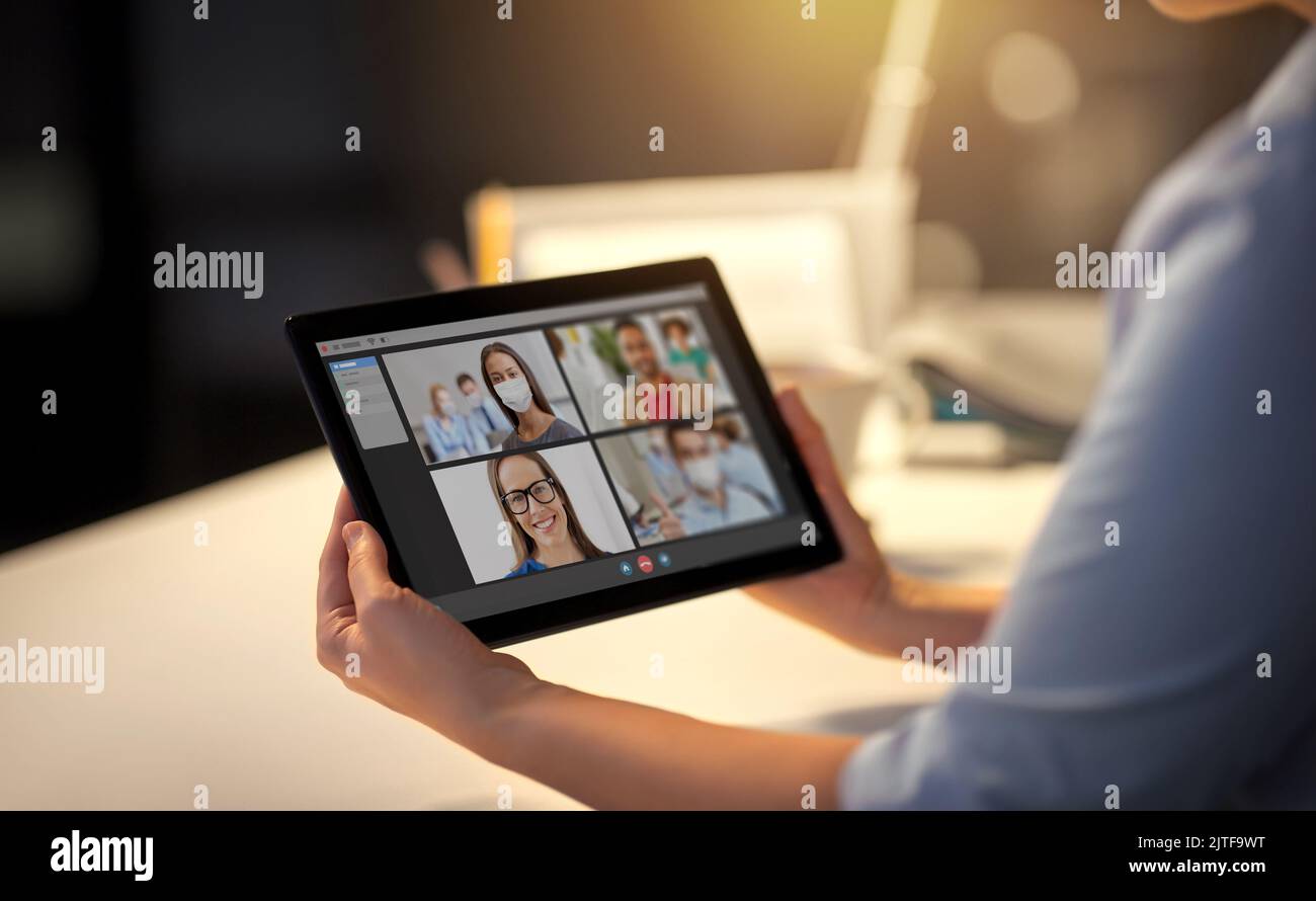 Female office worker on video call hi-res stock photography and images ...