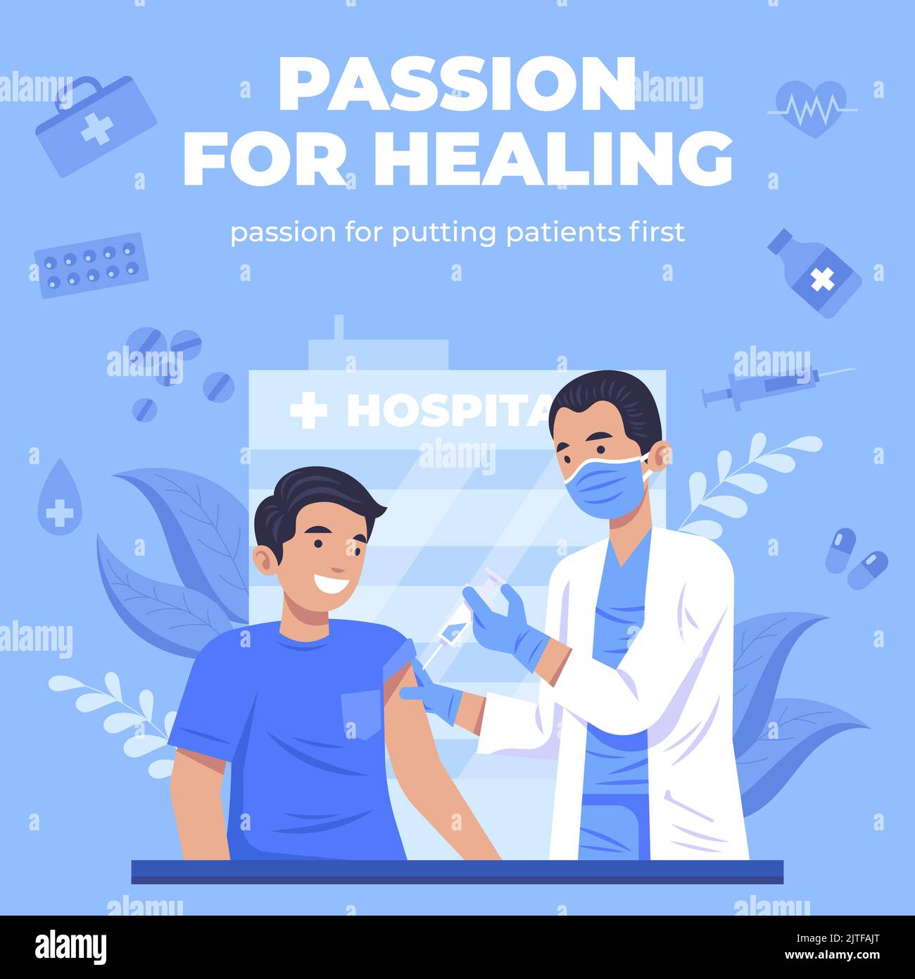 Hand drawn hospital post Vector illustration Stock Vector Image & Art ...