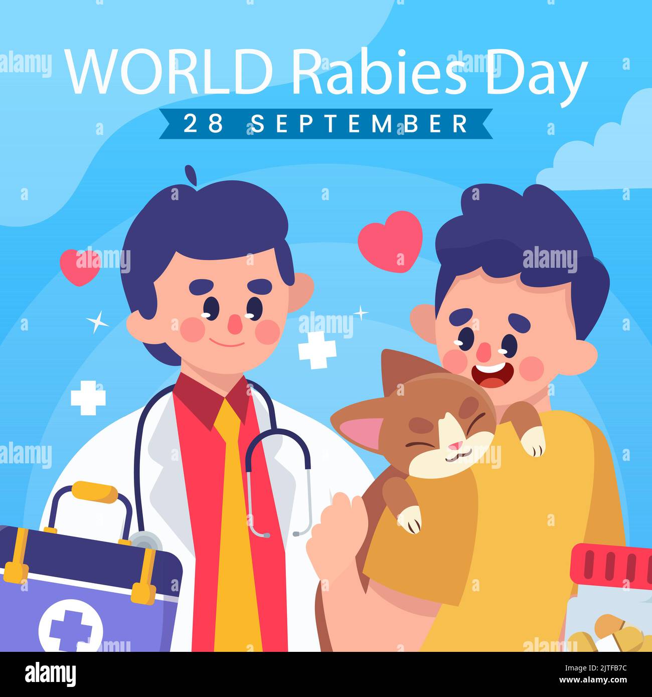 Flat illustration for world rabies day Vector illustration Stock Vector ...
