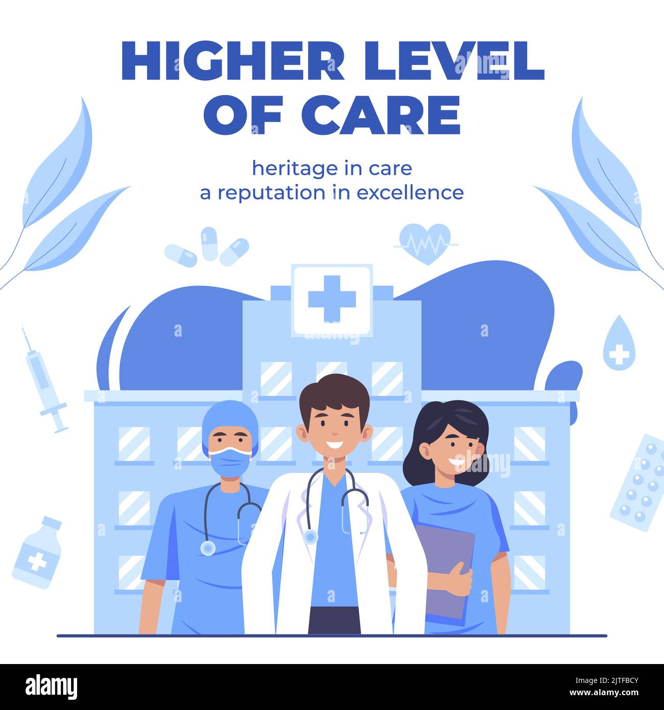 Hand drawn hospital post Vector illustration Stock Vector Image & Art ...