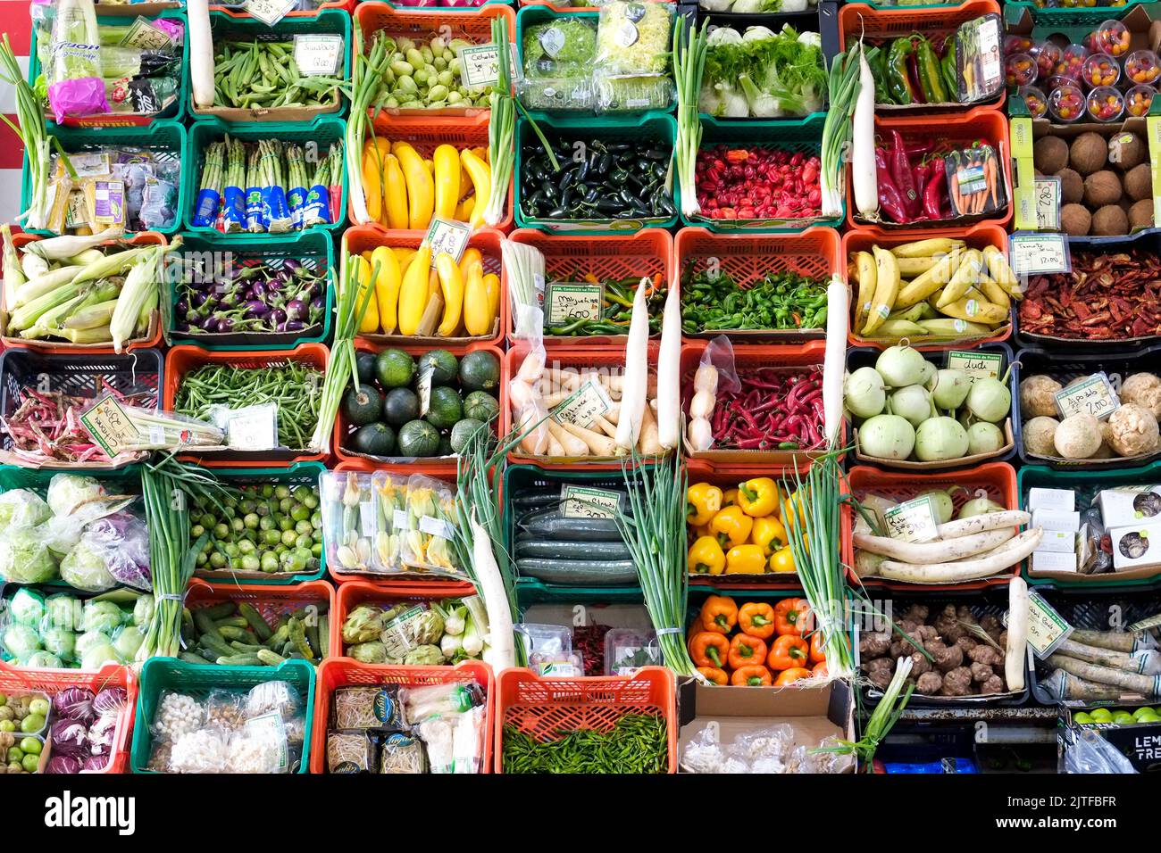 Portugal, Lisbon, Fresh vegetables at local farmer market Stock Photo ...