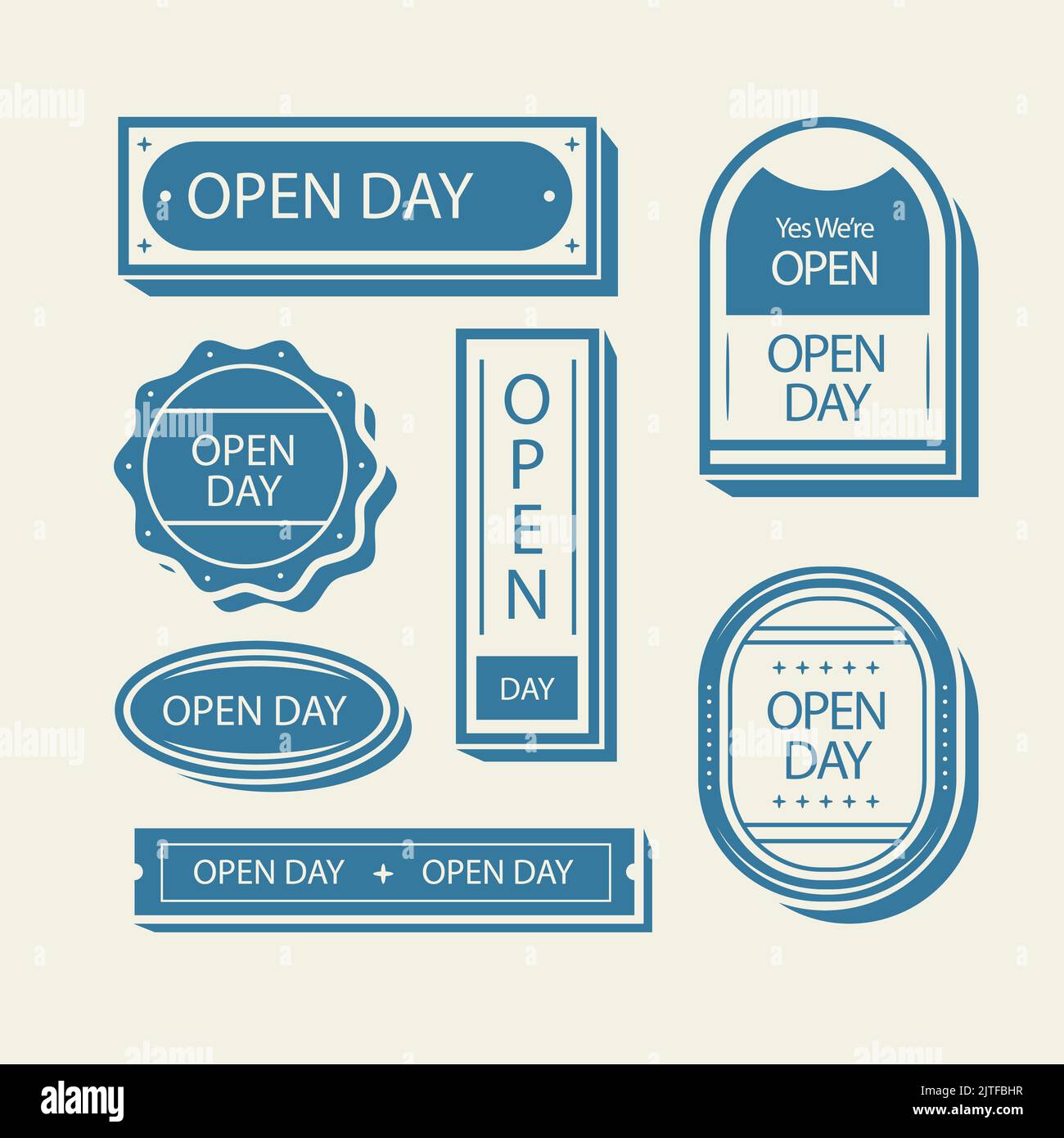 Flat design open day badges Vector illustration Stock Vector Image ...
