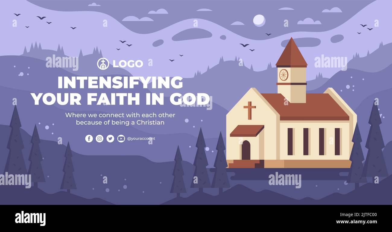 Flat design christian church template Vector illustration Stock Vector ...