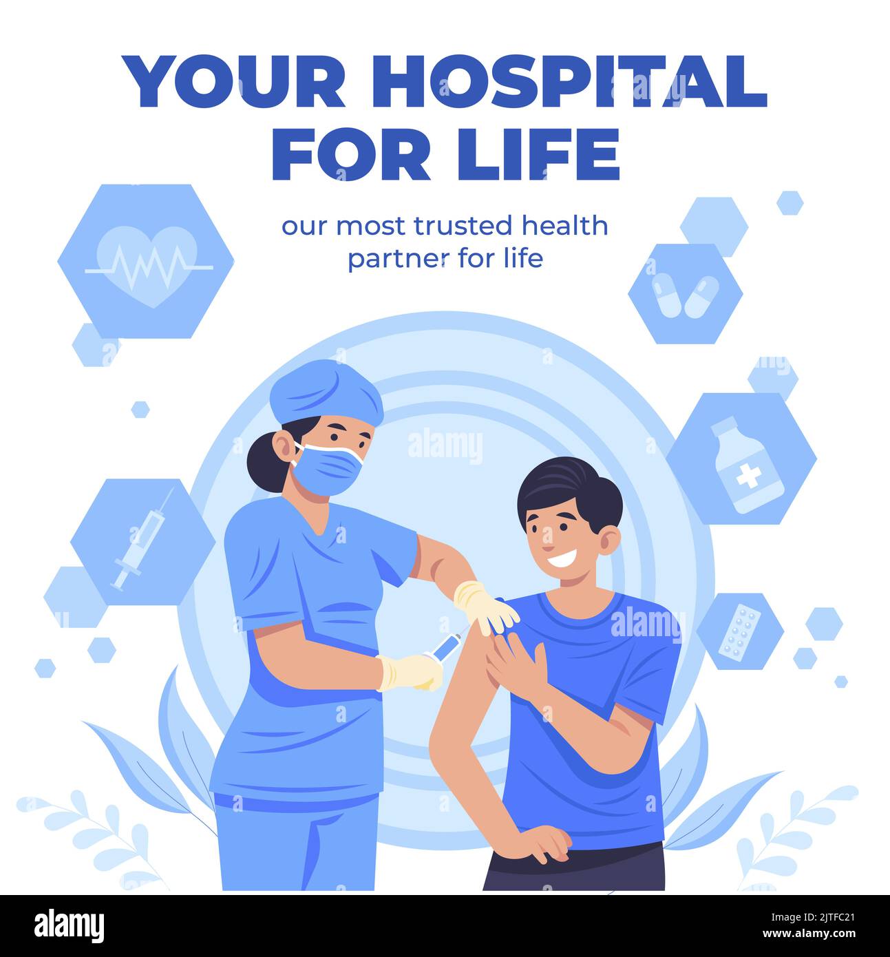 Hand drawn hospital post Vector illustration Stock Vector Image & Art ...