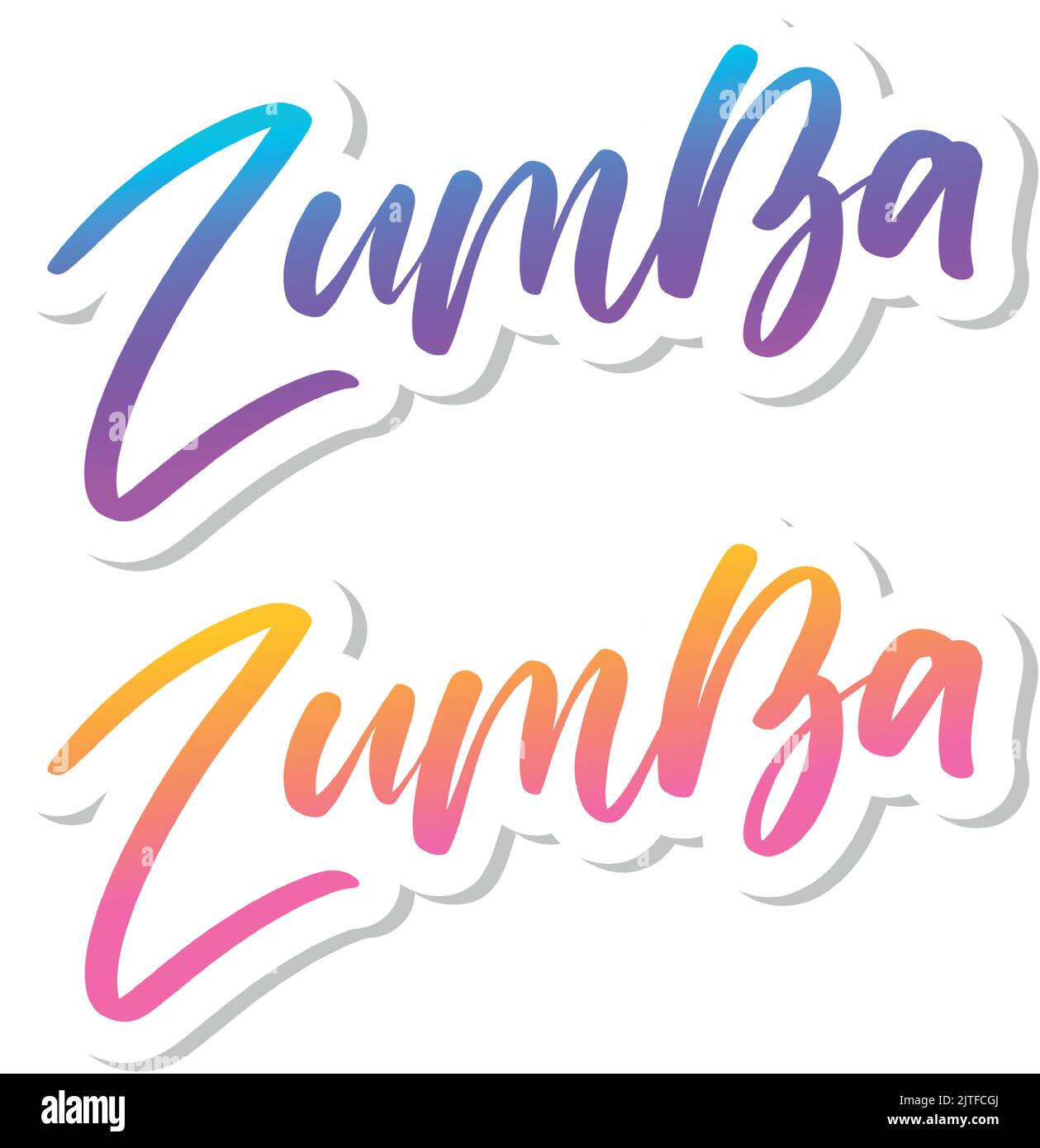 Zumba dance studio text. Calligraphy word banner design. Aerobic ...