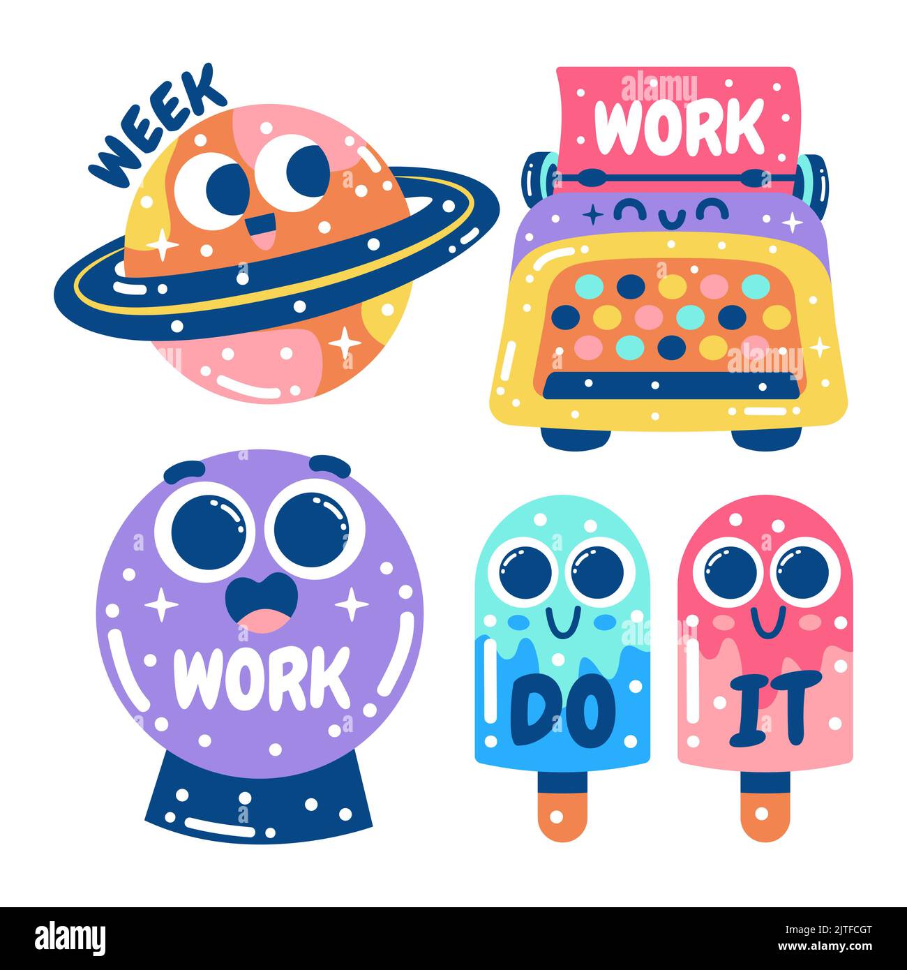 Glitzy planner stickers Vector illustration Stock Vector Image & Art - Alamy