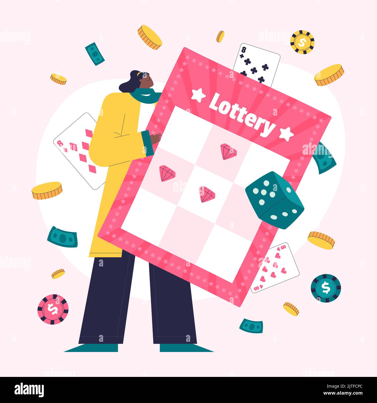 Hand drawn lottery ticket illustration1 Vector illustration Stock ...