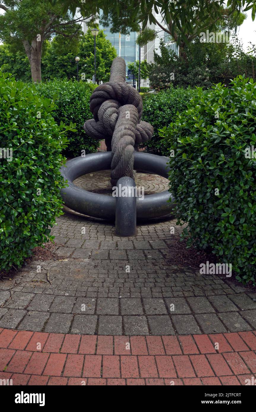 Knotted rope sculpture outside St David's Hotel. Large sculpture ...