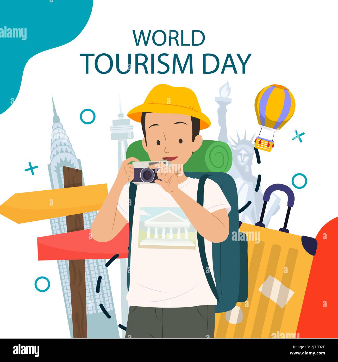 Flat illustration for world tourism day celebration Vector illustration ...