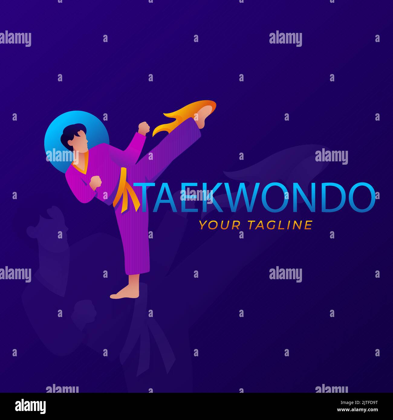 Gradient taekwondo logo design Vector illustration Stock Vector Image ... Gradient taekwondo logo design Vector illustration Stock Vector Image ...