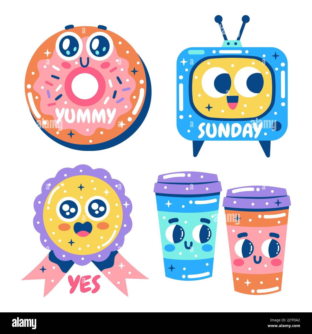 Glitzy planner stickers Vector illustration Stock Vector Image & Art - Alamy