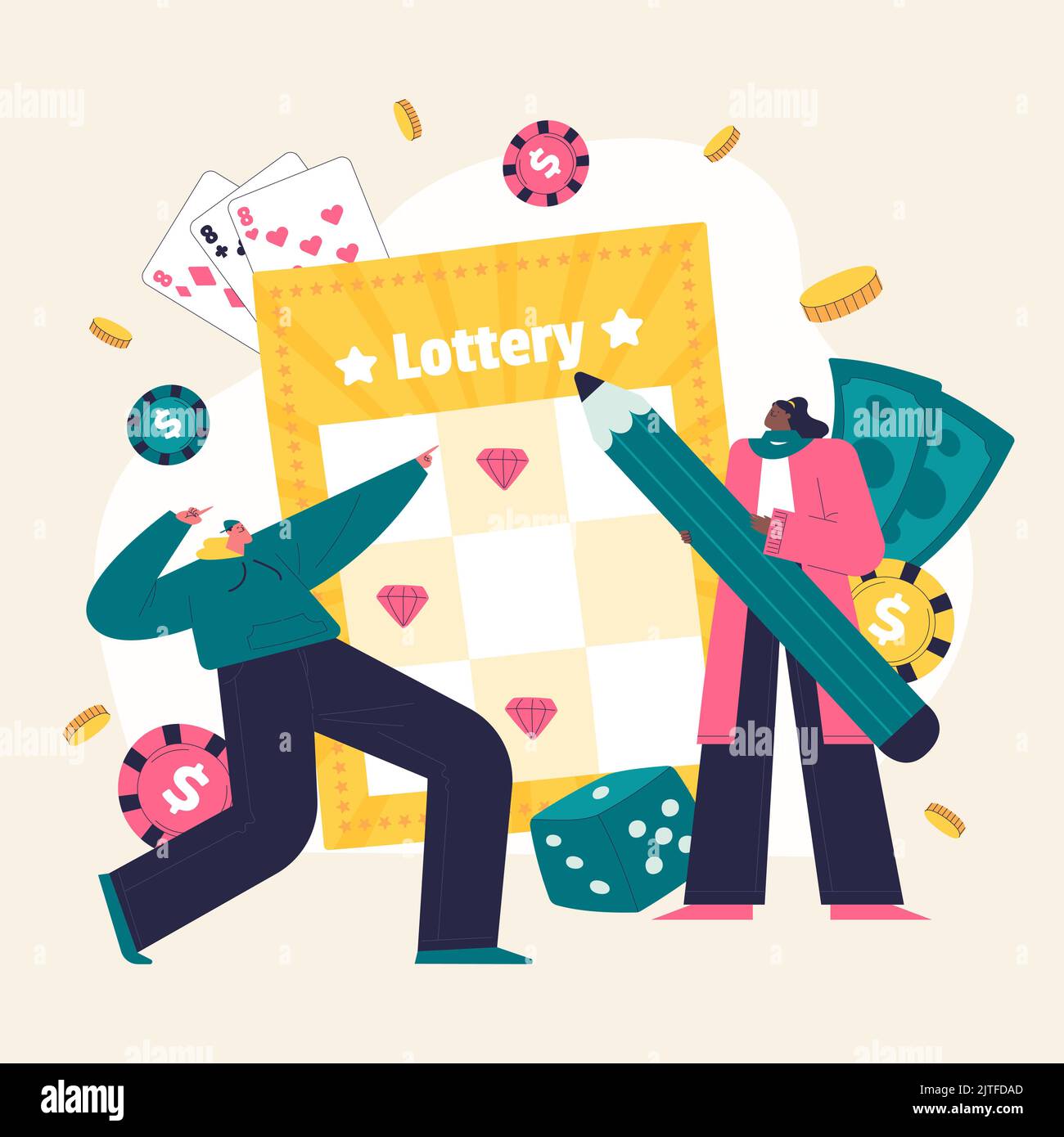 Hand drawn lottery ticket Vector illustration Stock Vector Image & Art ...