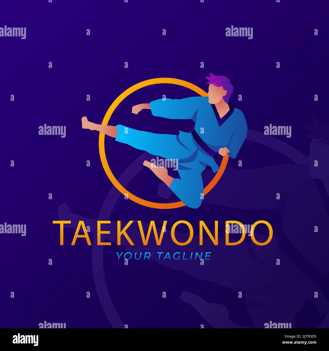 Gradient taekwondo logo design Vector illustration Stock Vector Image ...