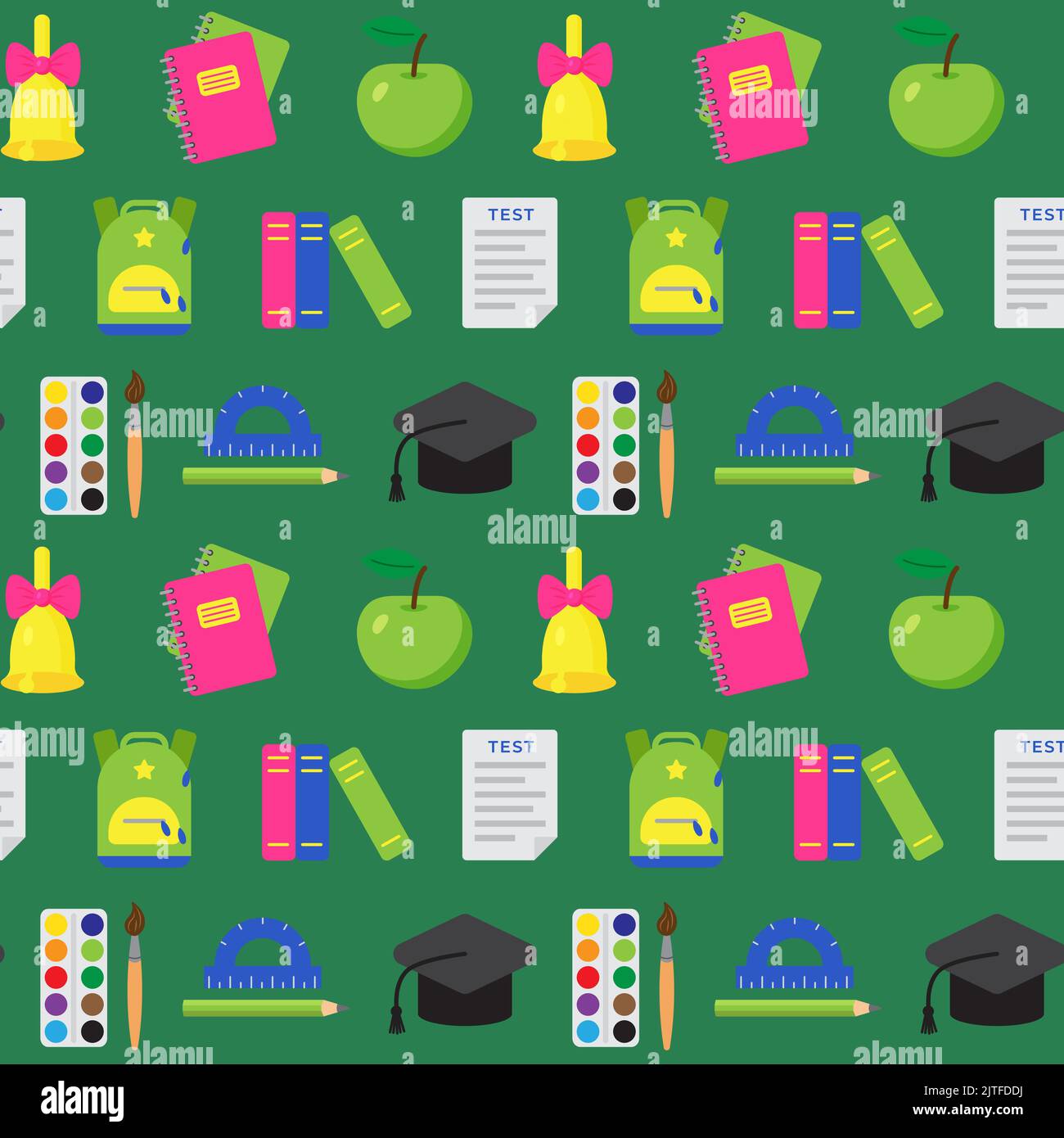 Seamless pattern with school and educational elements. Objects for art ...