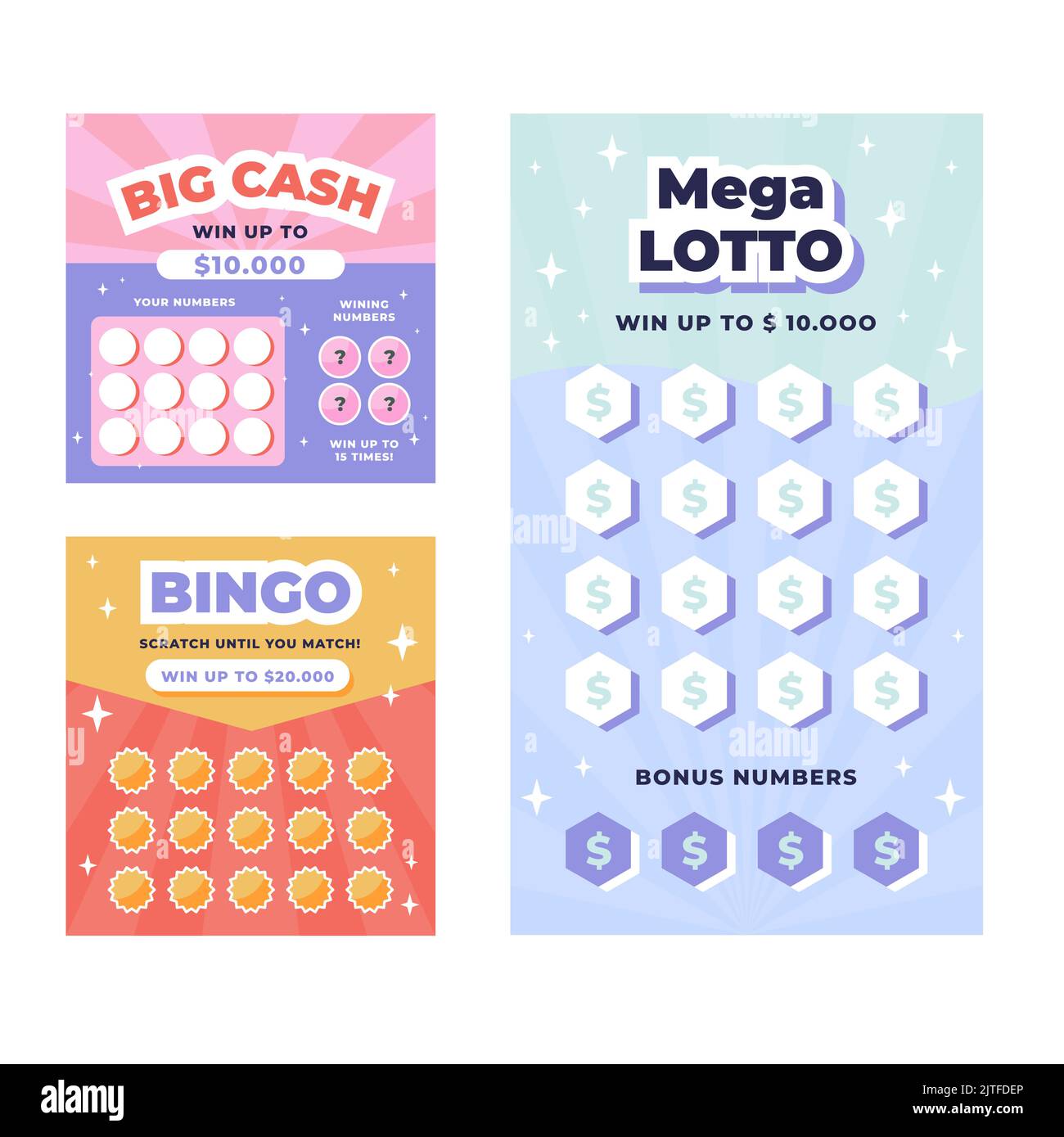 Flat design lottery ticket Vector illustration Stock Vector Image & Art ...