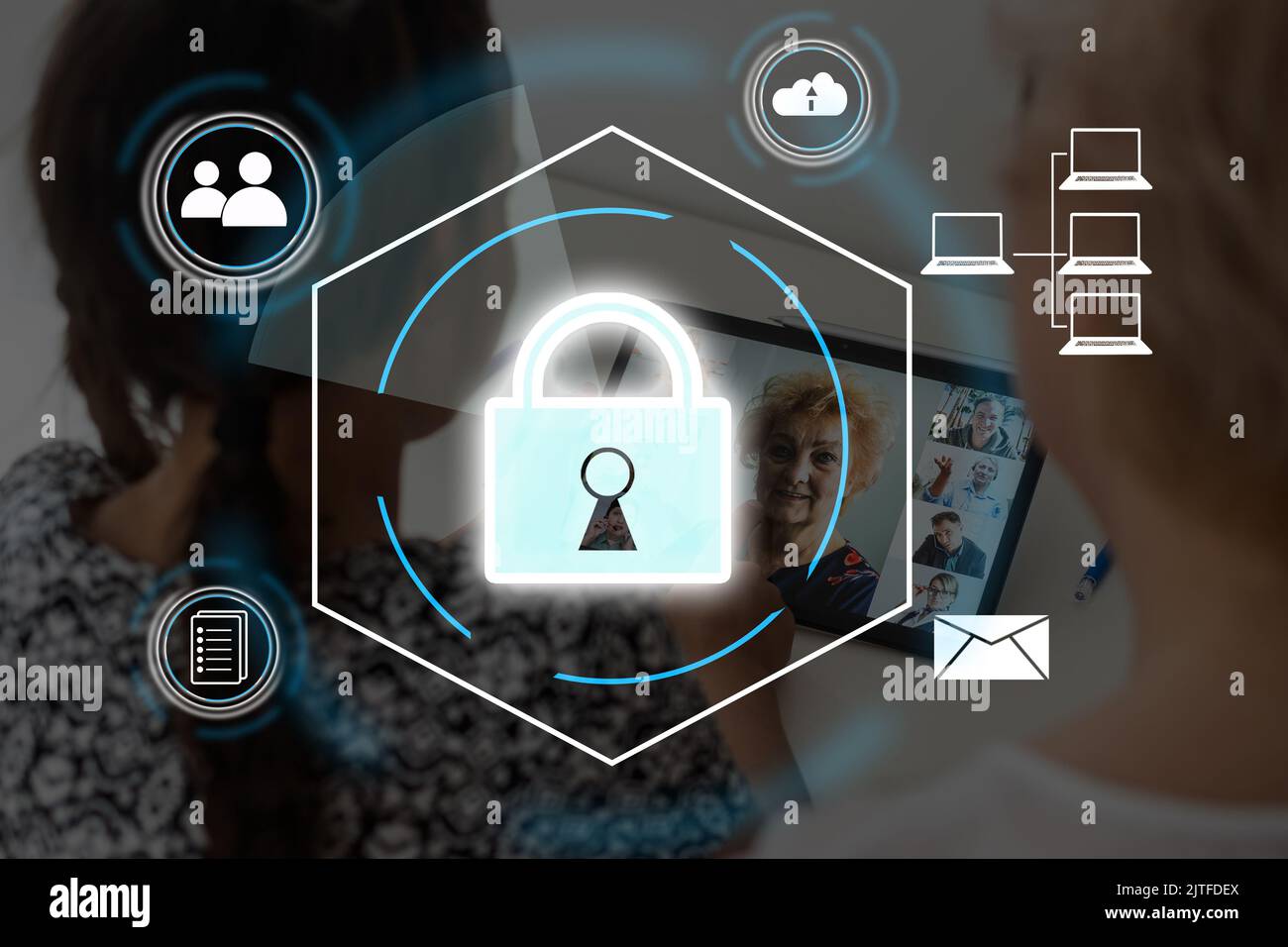 virtual icon protection, lock. Personal Data Protection Stock Photo - Alamy