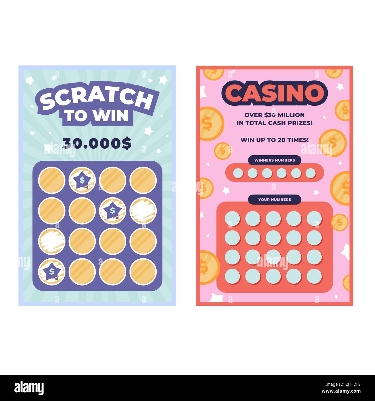 Flat design lottery ticket Vector illustration Stock Vector Image & Art ...
