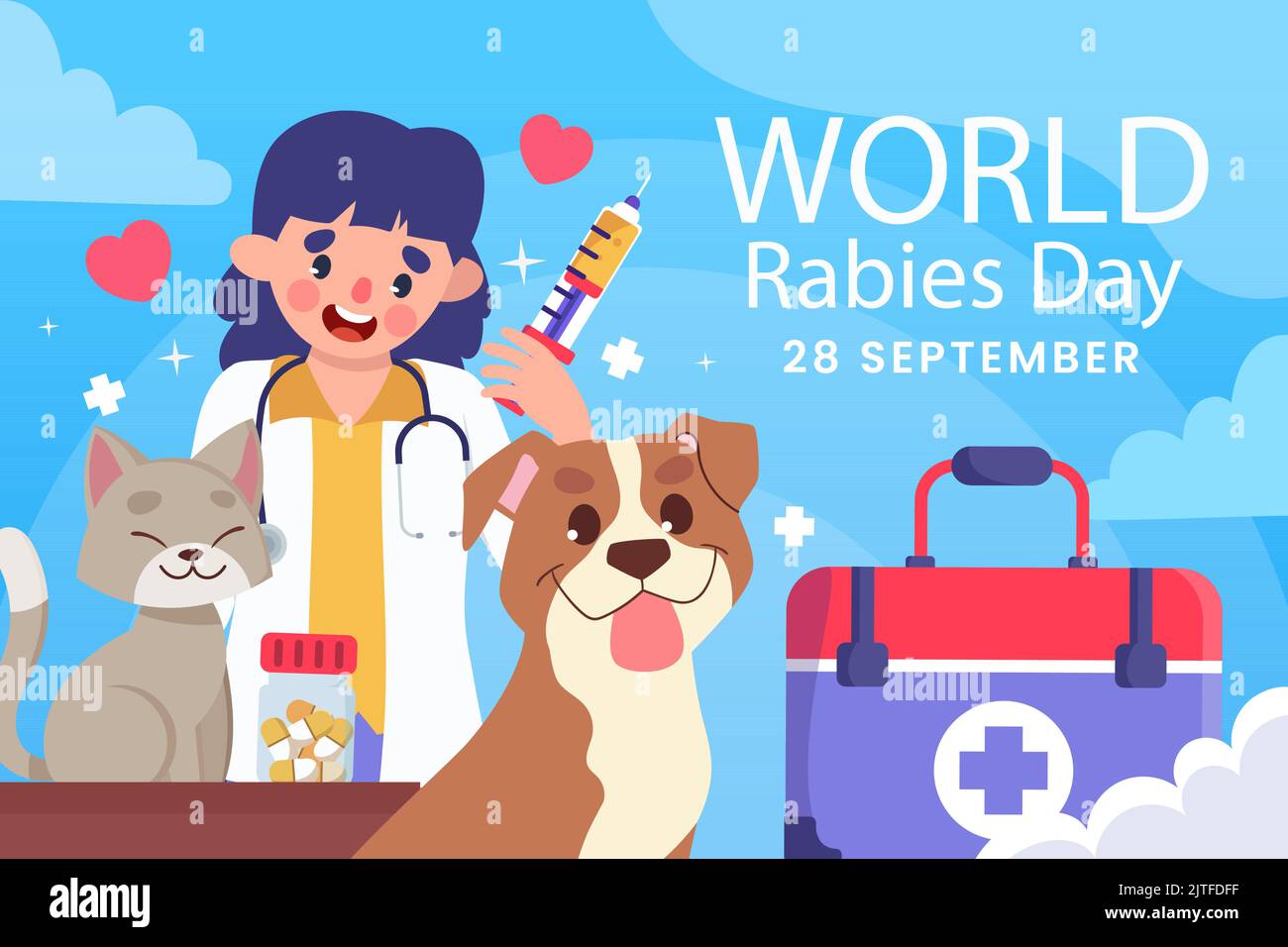 Flat illustration for world rabies day Vector illustration Stock Vector ...