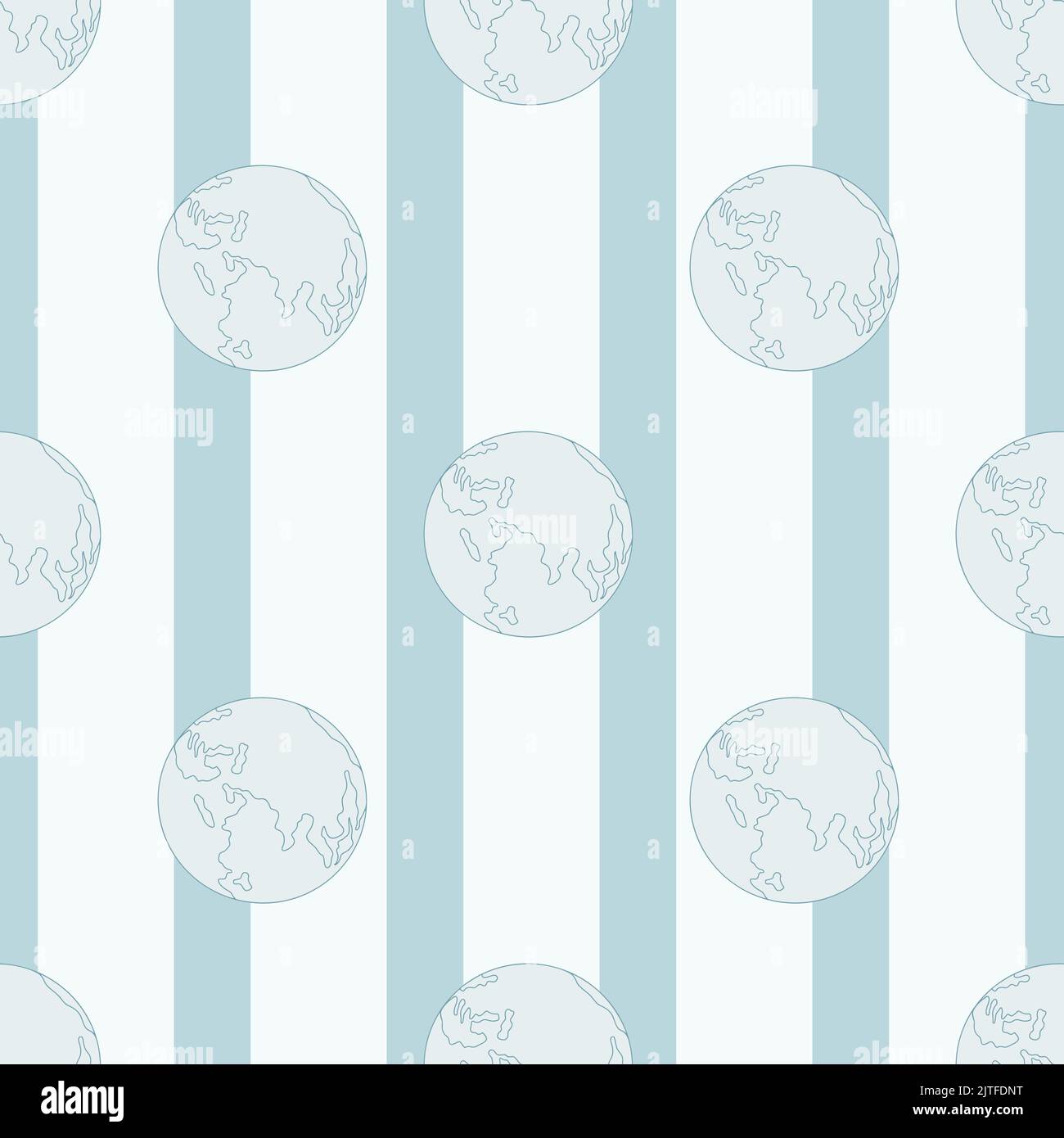 Planet earth engraved seamless pattern. Vintage sphere of world in hand ...
