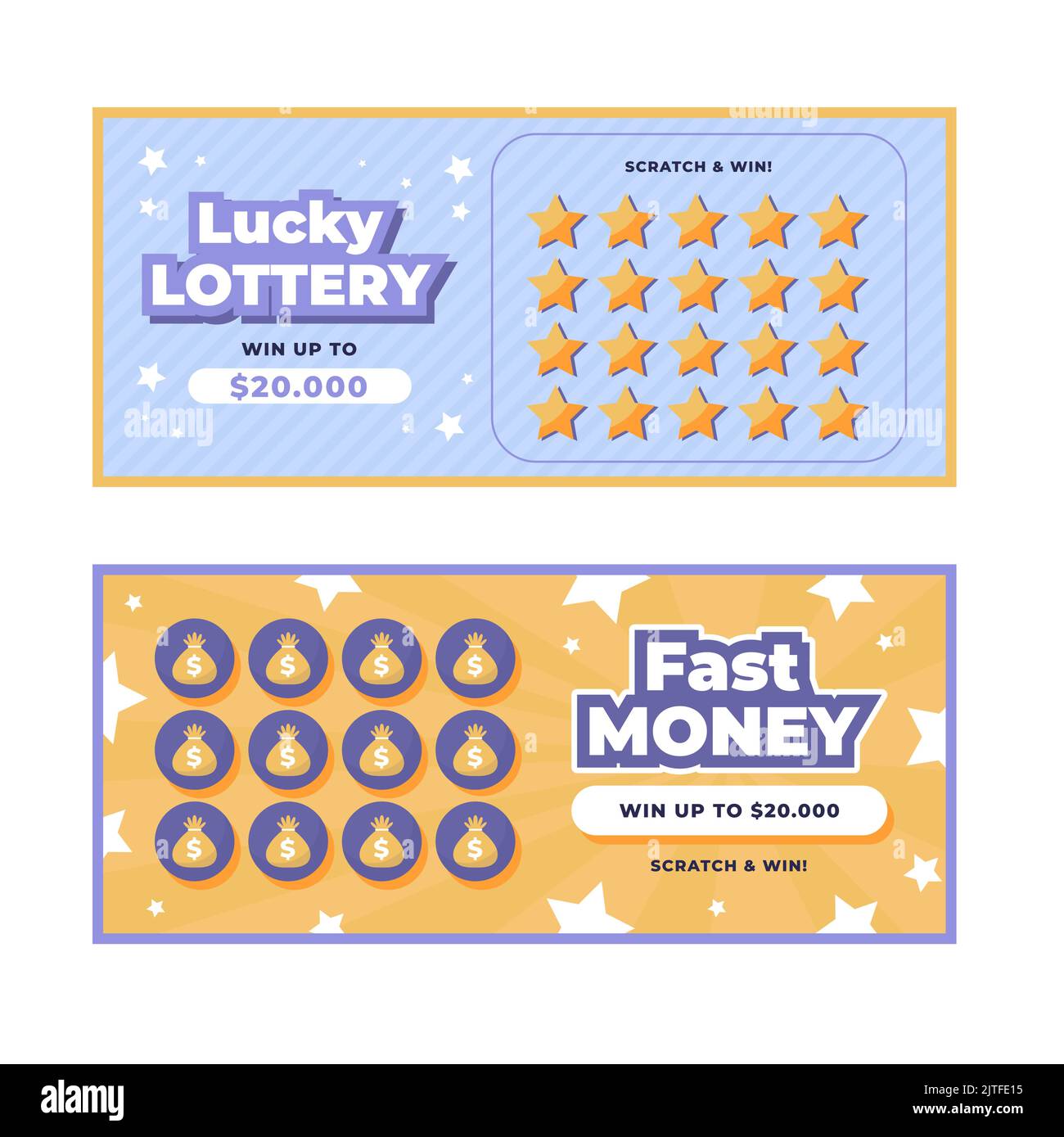 Flat design lottery ticket Vector illustration Stock Vector Image & Art ...