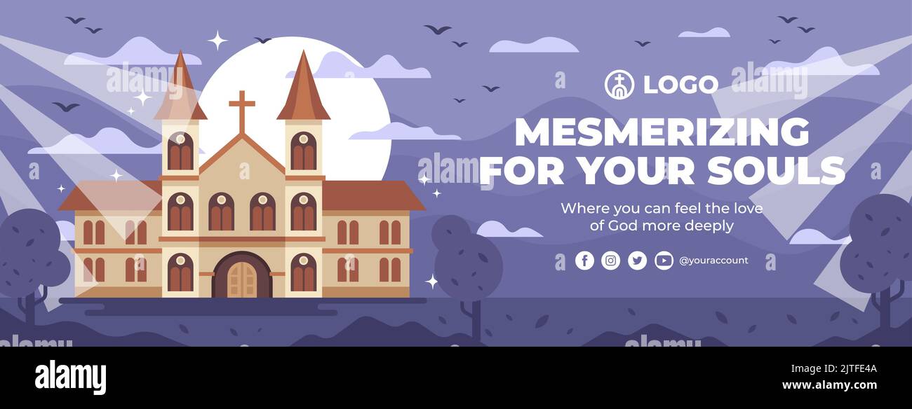 Flat design christian church cover Vector illustration Stock Vector ...