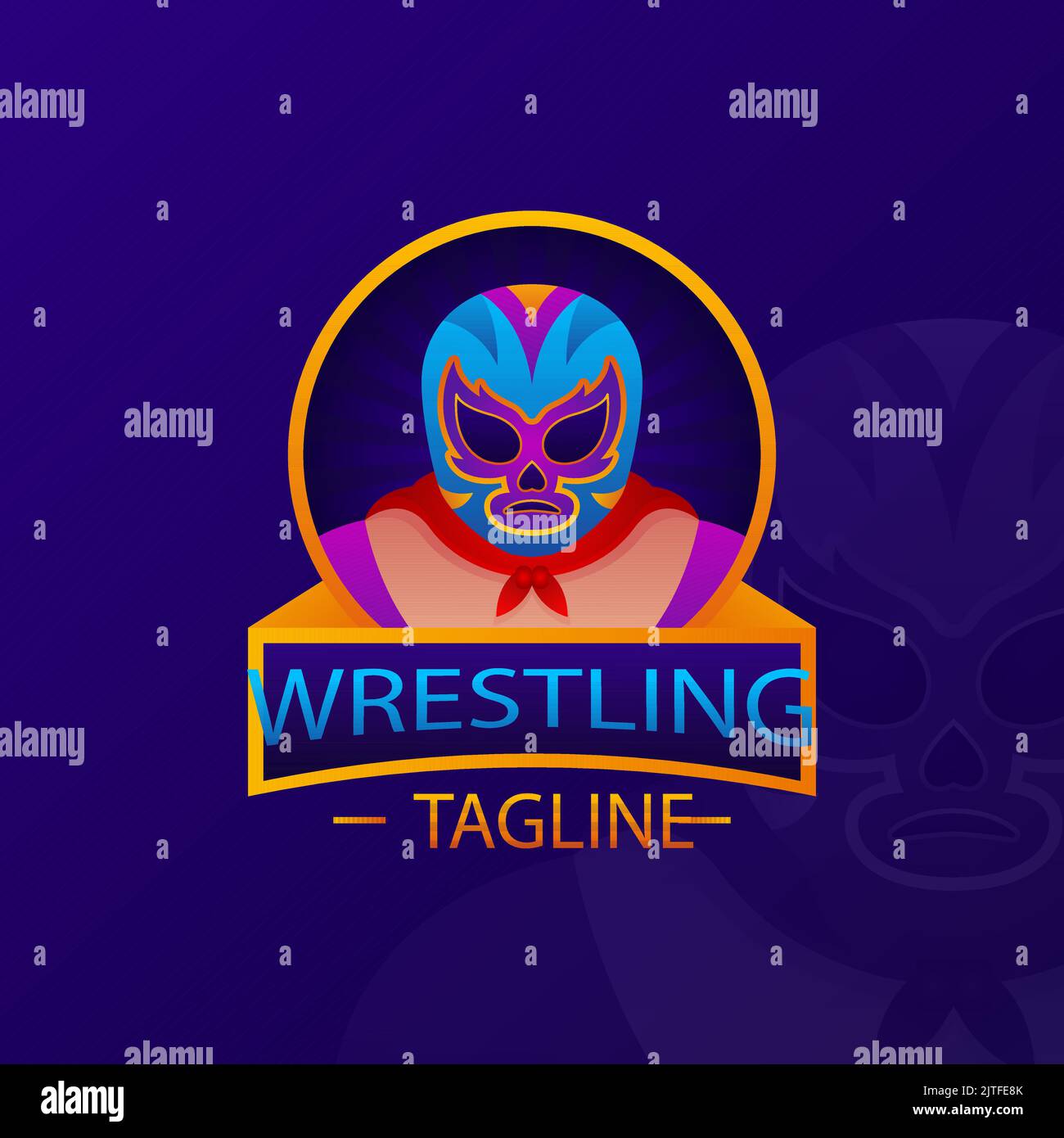 Gradient wrestling logo design Vector illustration Stock Vector Image ...