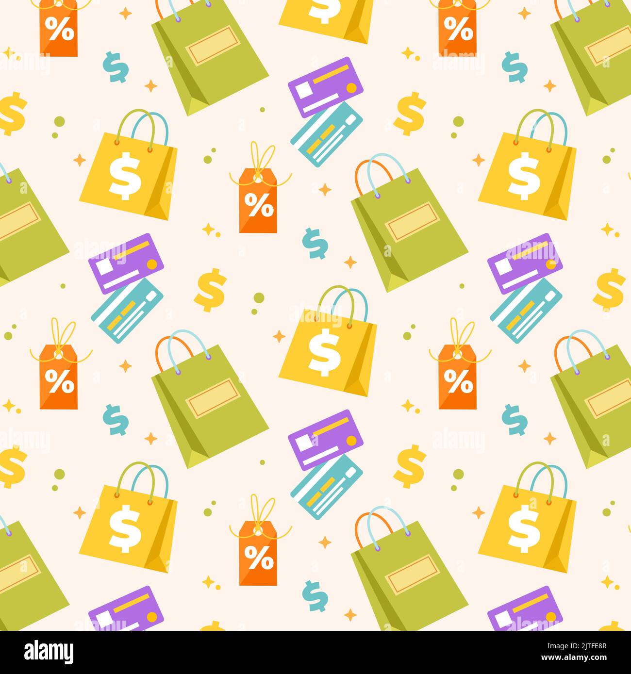 Hand drawn shopping pattern design Vector illustration Stock Vector ...