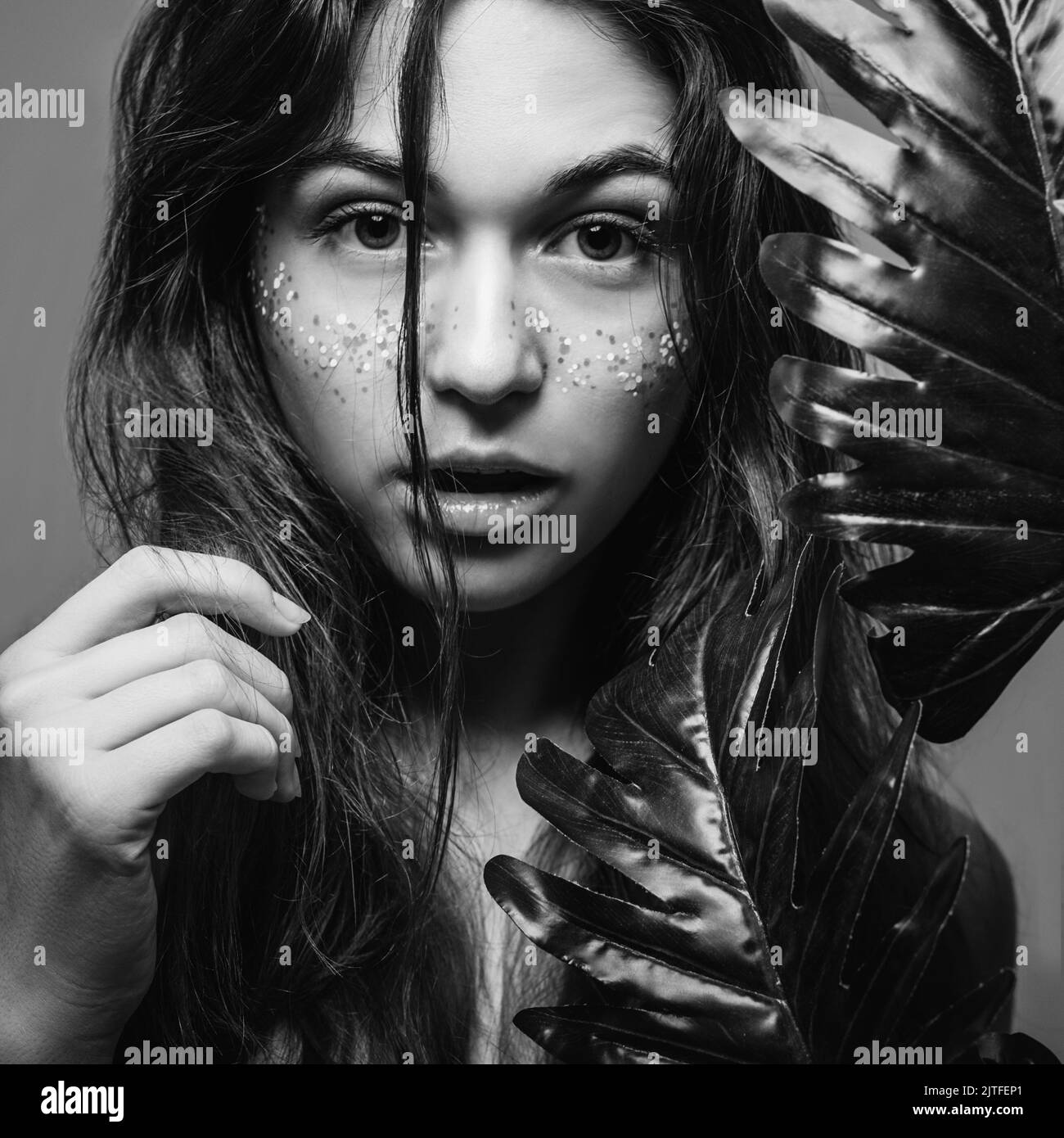 Hair conditioner beauty Black and White Stock Photos & Images - Alamy