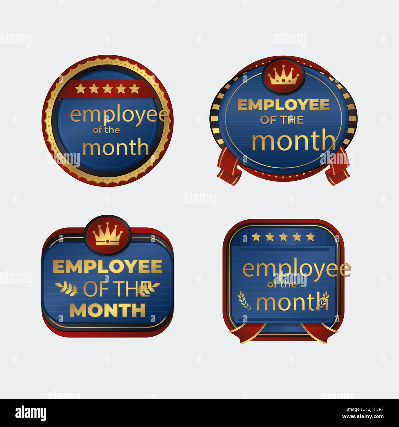 Gradient employee of the month badges Vector illustration Stock Vector ...