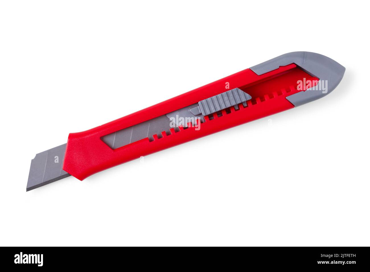 Stationery knife with replaceable blades isolated on white Stock Photo ...