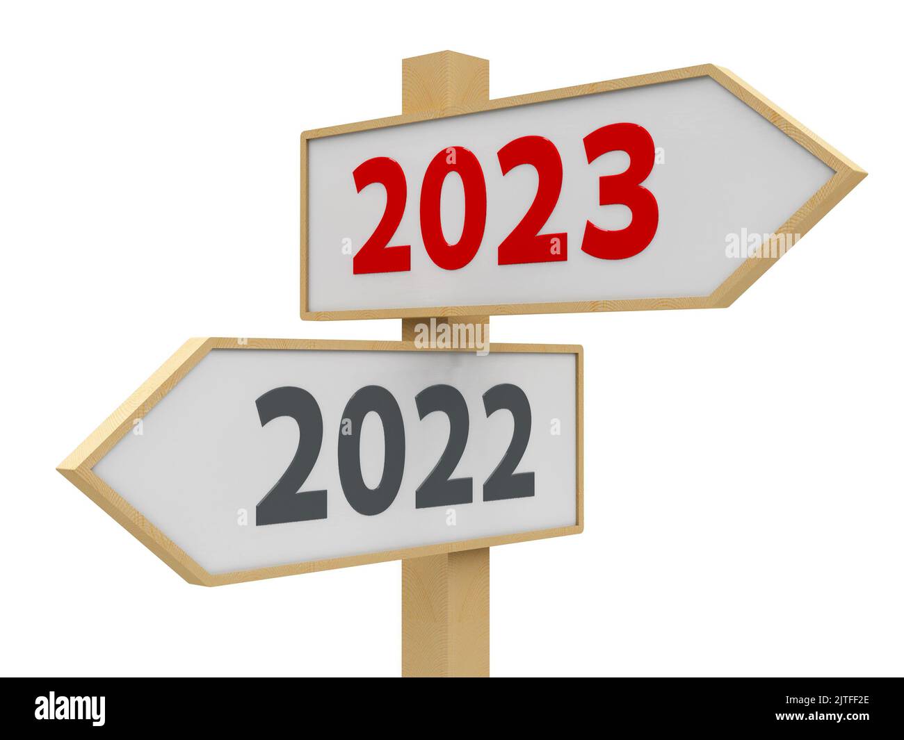 Road sign with 2022-2023 change on white background represents the new ...