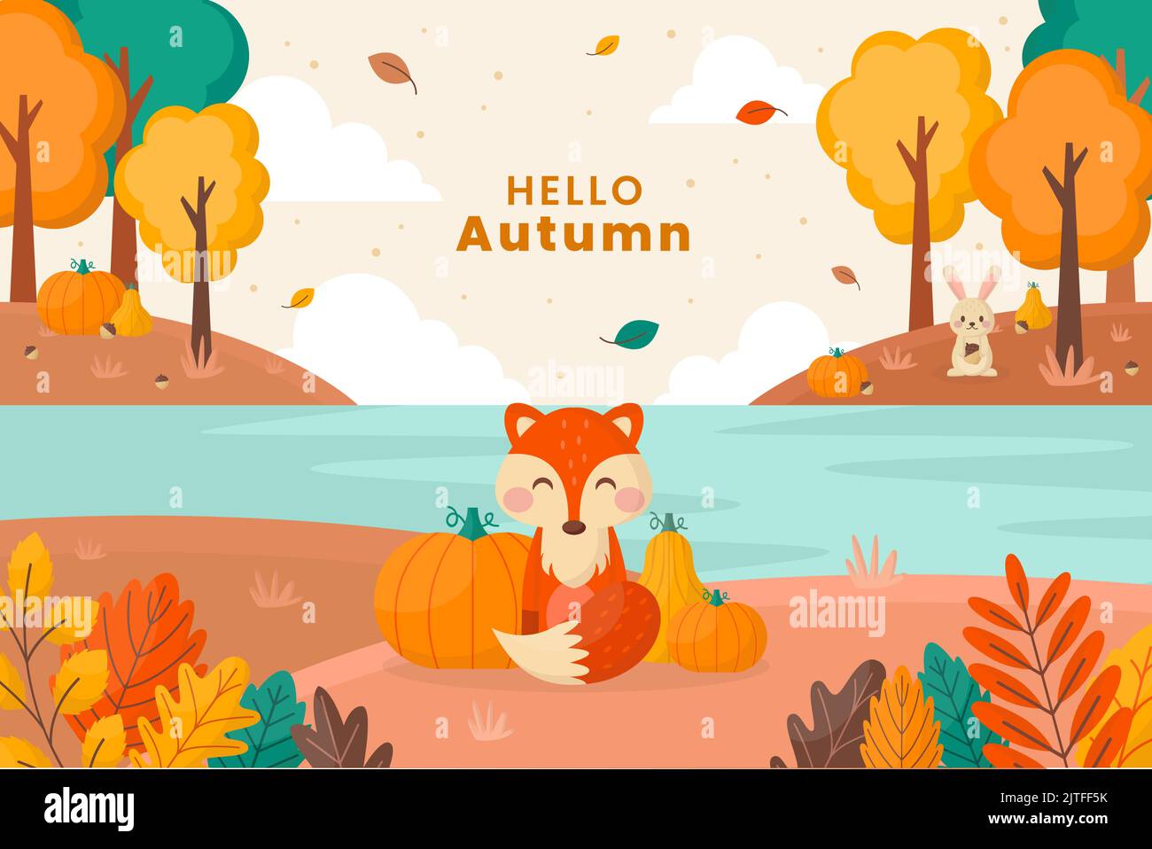 Flat autumn celebration background Vector illustration Stock Vector ...