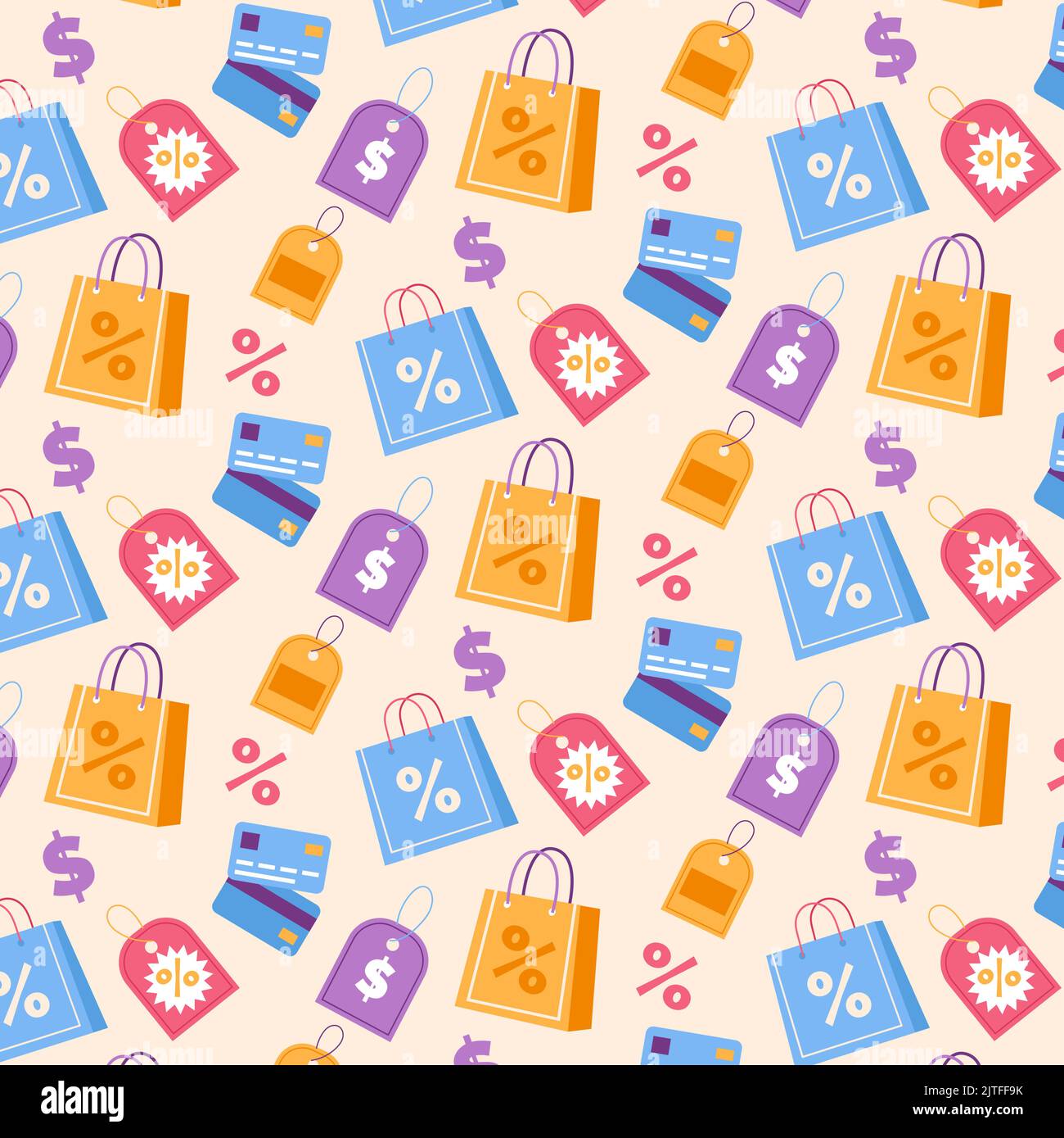 Hand drawn shopping pattern design Vector illustration Stock Vector ...