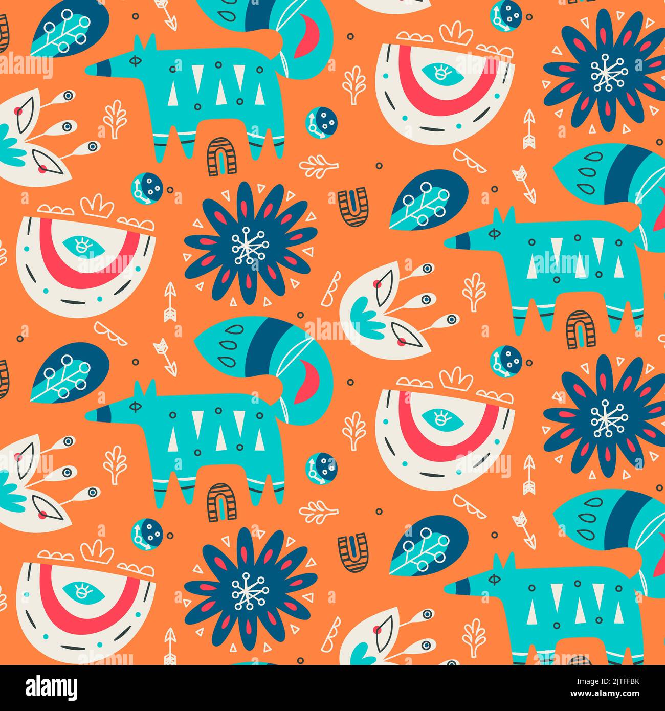 Flat design nordic pattern design1 Vector illustration Stock Vector ...