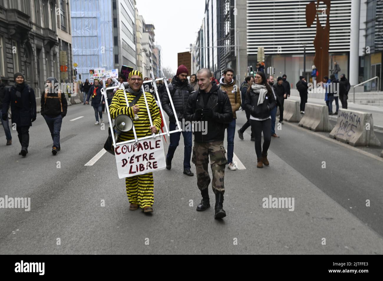 23rd of January 2022 Anti Vax / Anti Lockdown protest, Brussels ...
