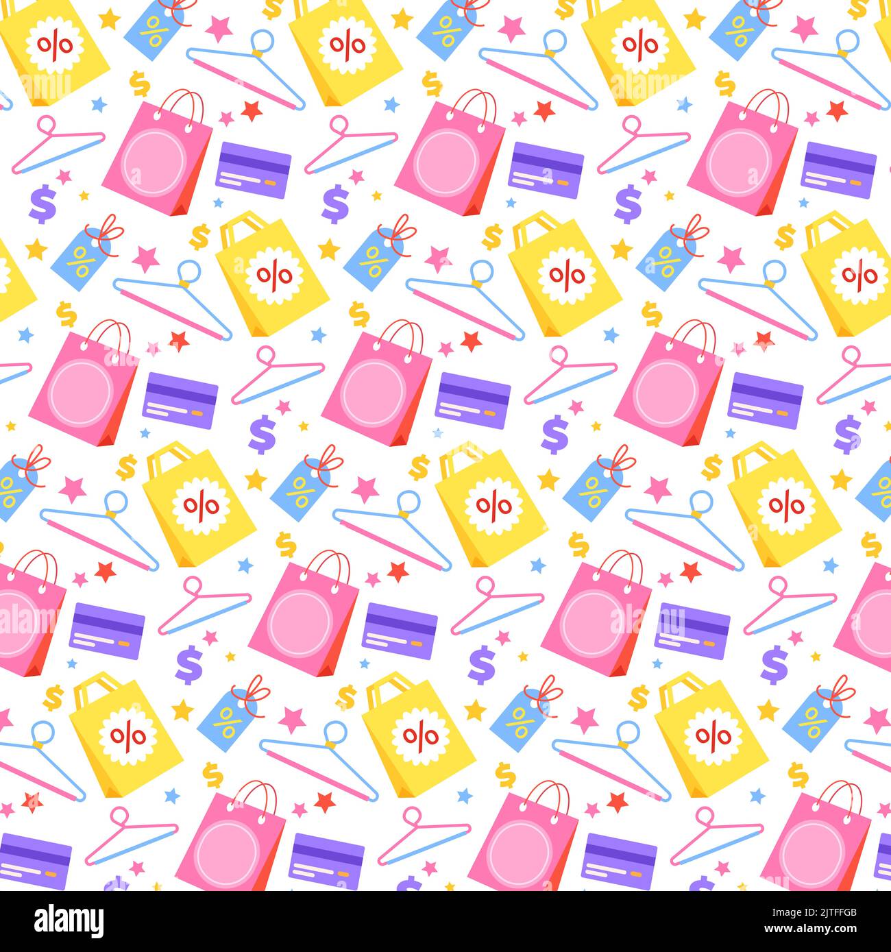 Hand drawn shopping pattern design Vector illustration Stock Vector ...