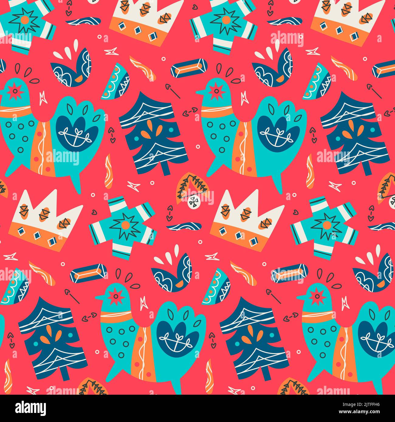 Flat design nordic pattern design1 Vector illustration Stock Vector ...