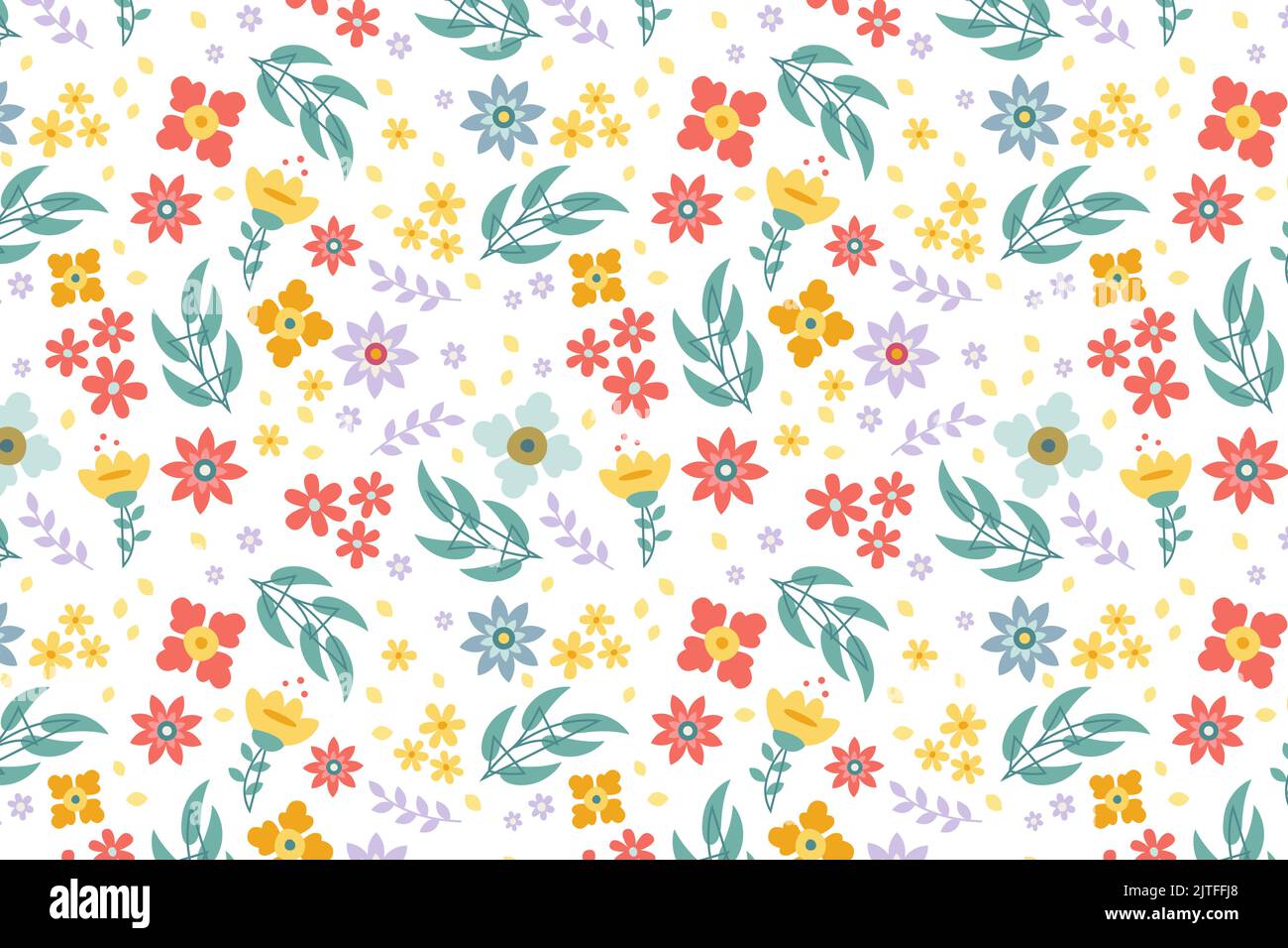 Flat design small flowers pattern design Vector illustration Stock Vector Image & Art - Alamy