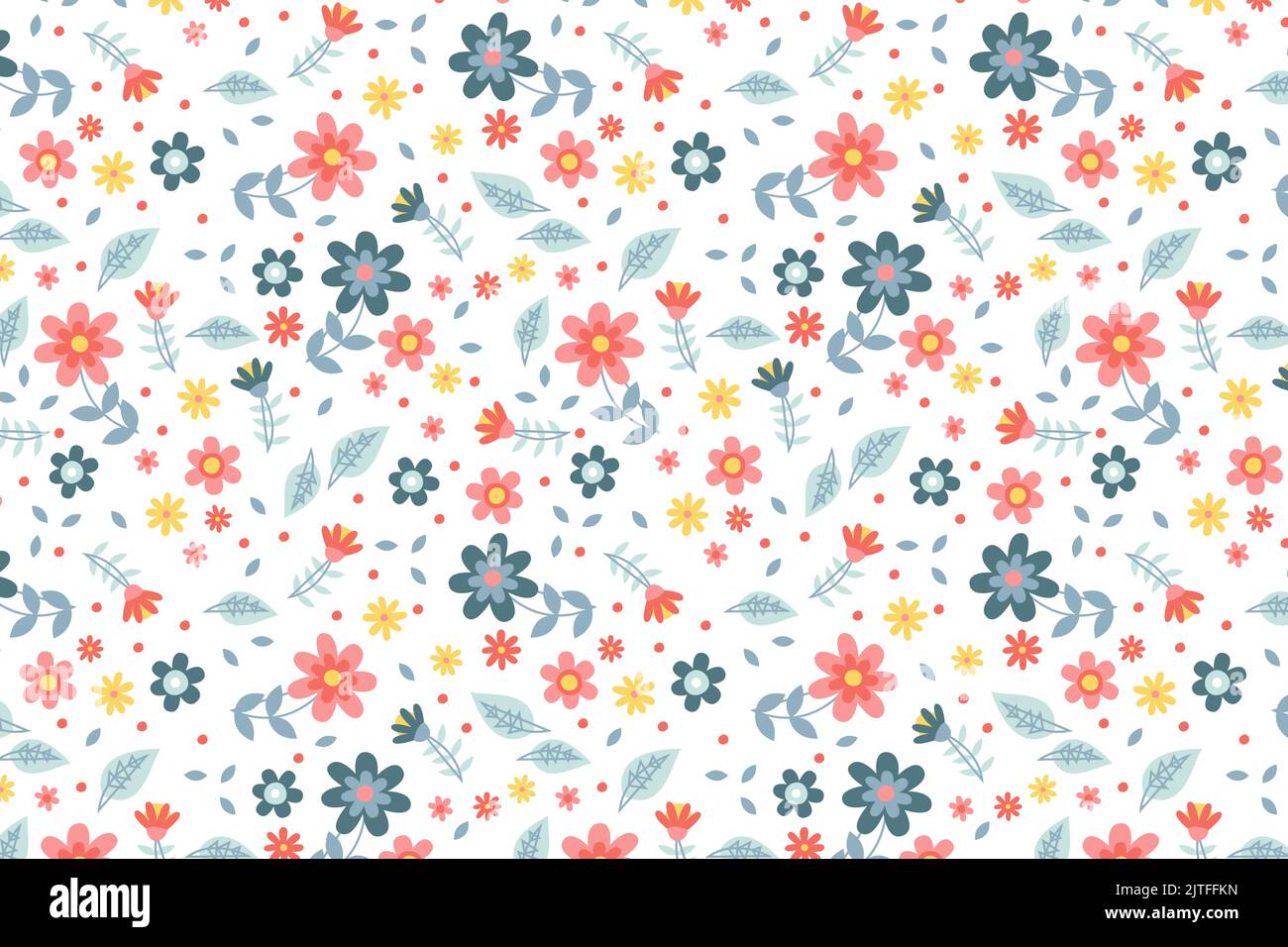 Flat design small flowers pattern design Vector illustration Stock ...