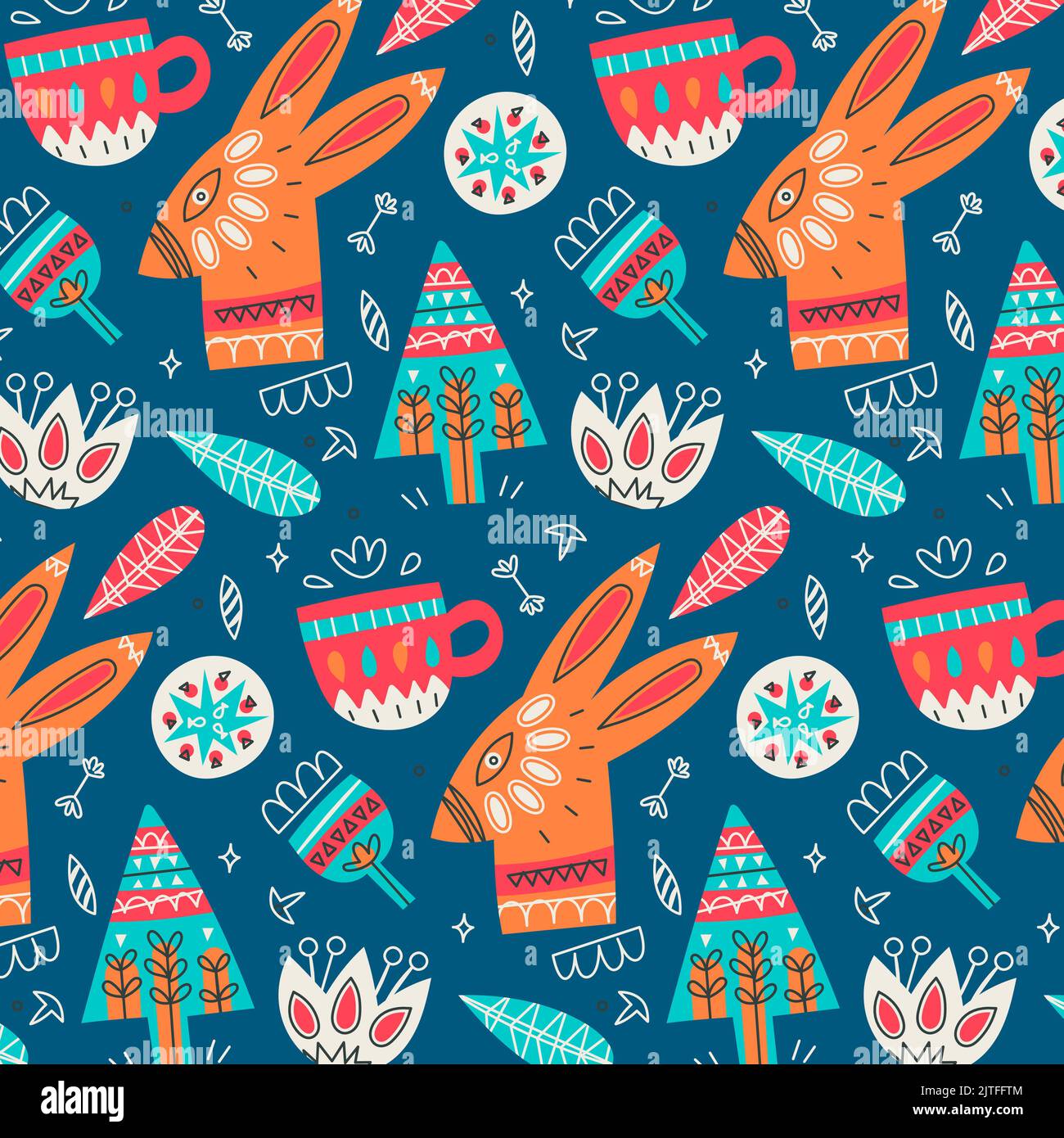 Flat design nordic pattern design1 Vector illustration Stock Vector ...