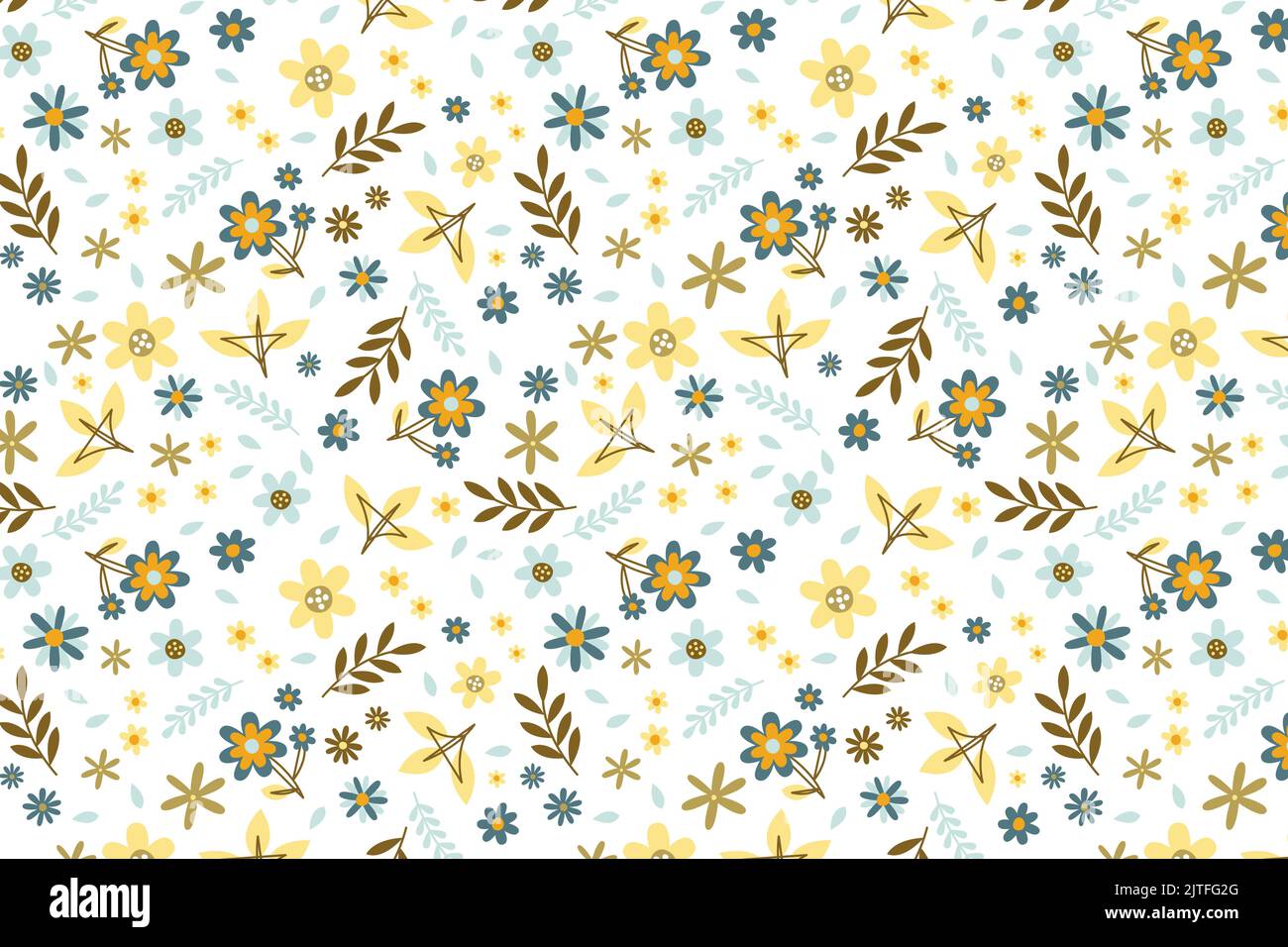 Flat design small flowers pattern design Vector illustration Stock ...